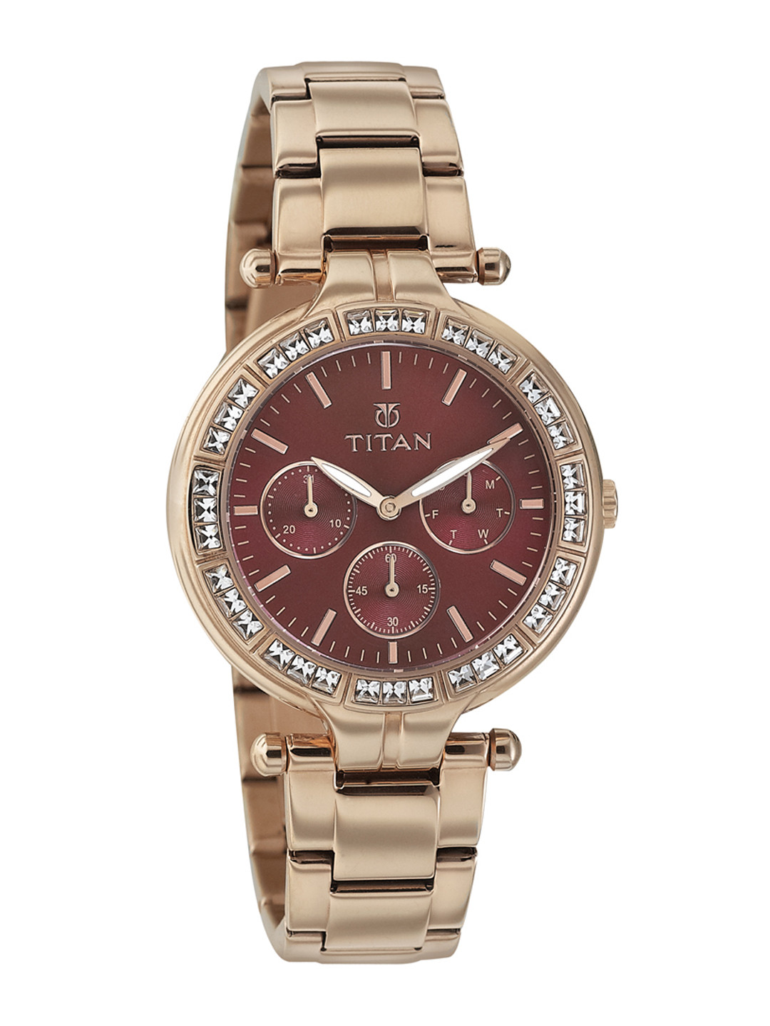 Buy Titan Women Maroon Embellished Dial Watch 9965WM01J - Watches for ...