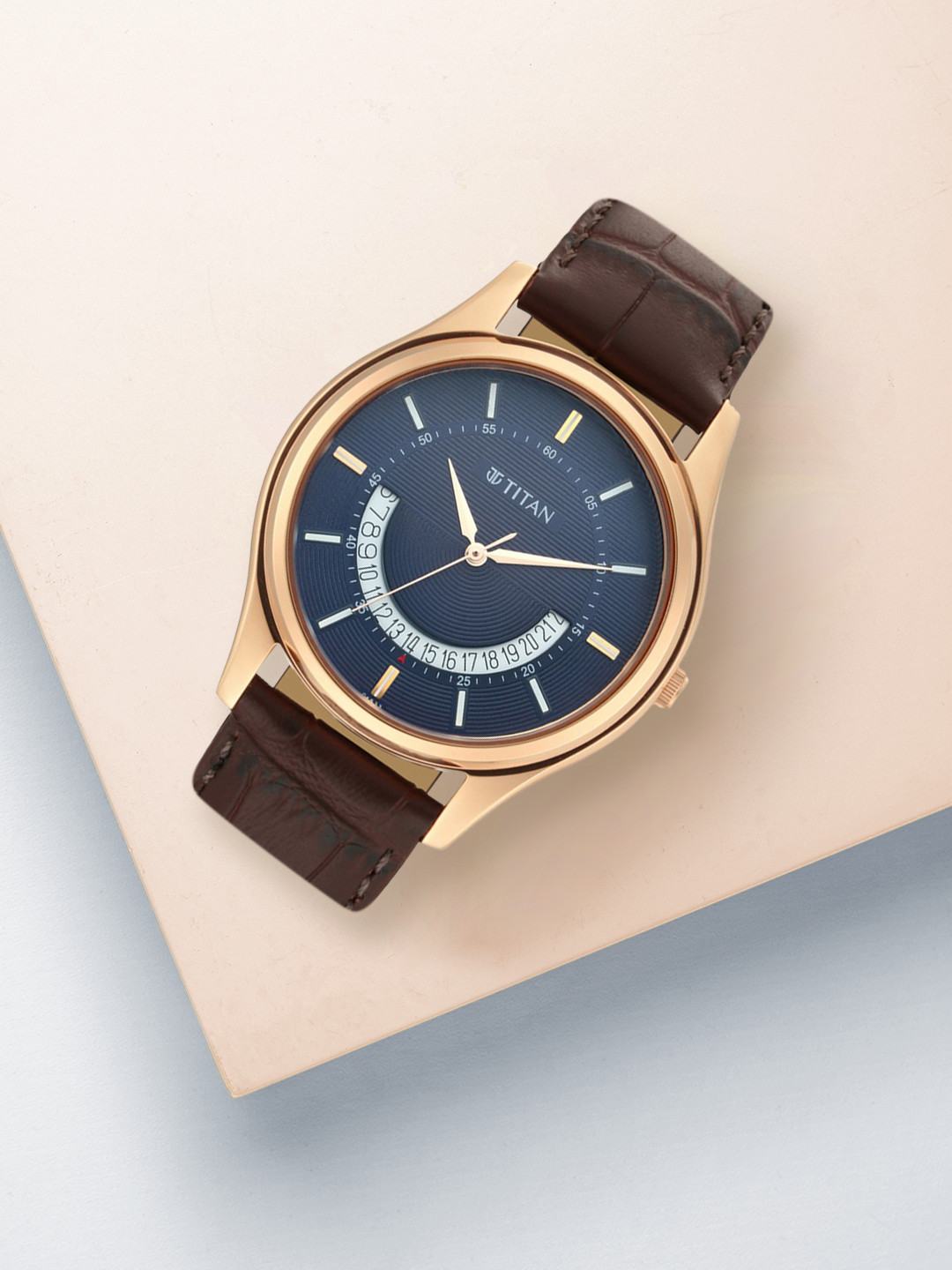 Buy Titan Men Brown & Blue Analogue Watch 1713WL01 - Watches for Men ...