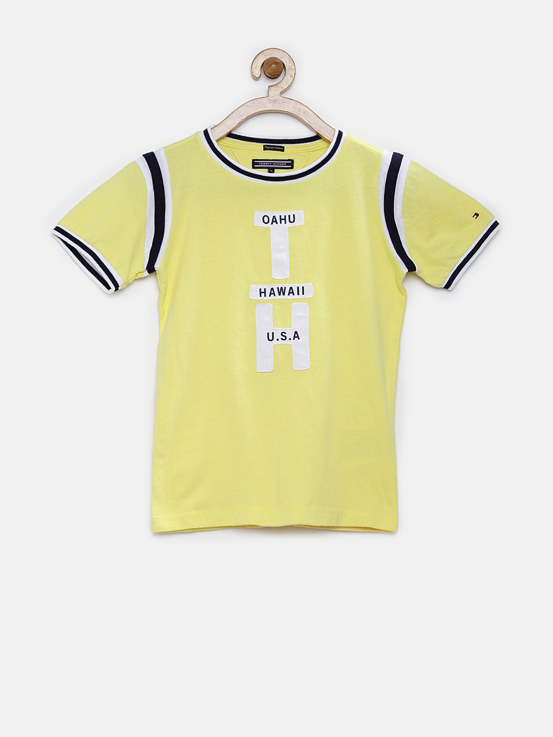 Buy Tommy Hilfiger Boys Yellow Ringer Pure Cotton T Shirt - Tshirts for ...