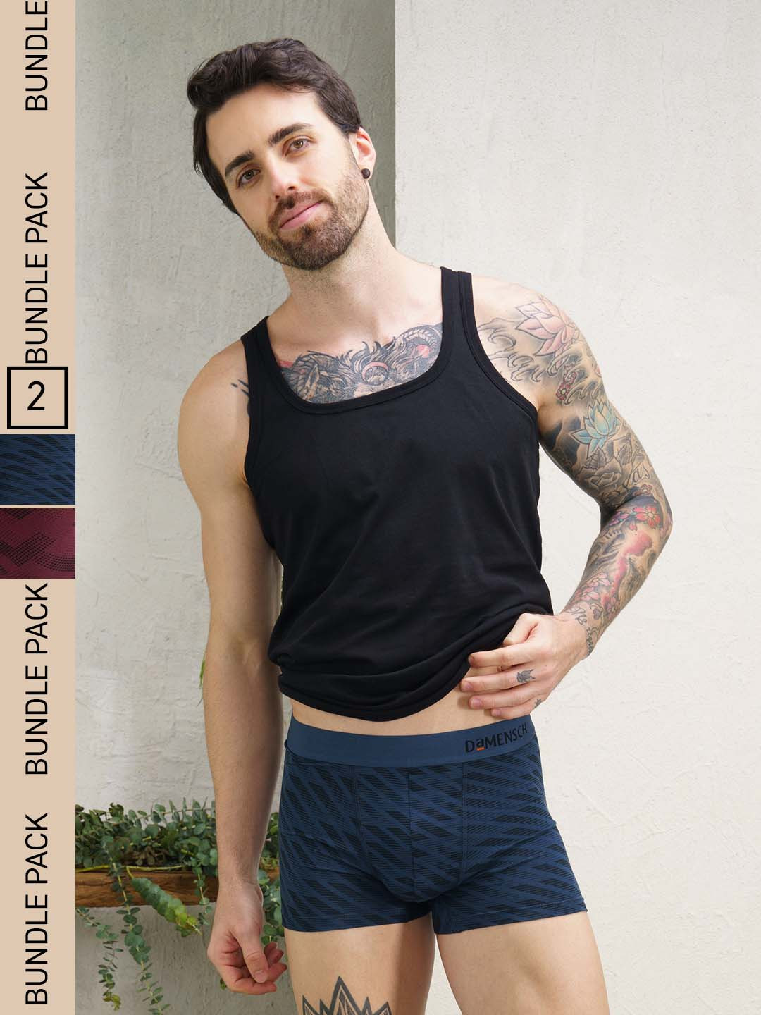 Buy DaMENSCH Pack Of 2 DEO SOFT Printed Egyptian Cotton Modal Blend ...