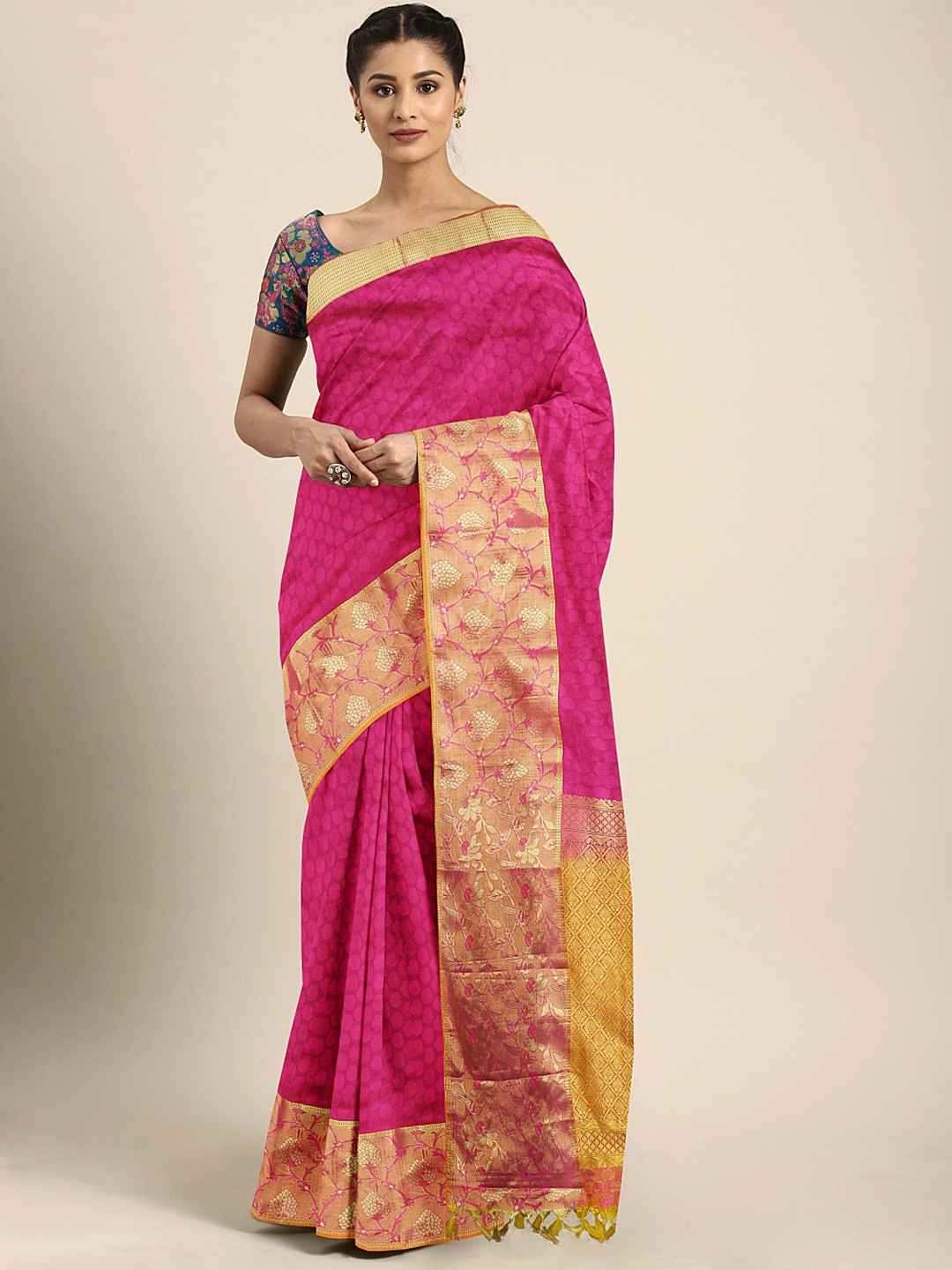 Buy The Chennai Silks Classicate Pink Pure Silk Woven Design ...