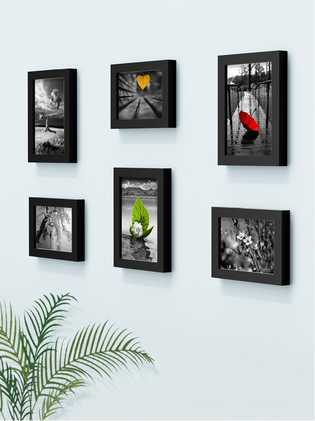 Buy RANDOM Set Of 6 Black Solid Collage Photo Frames - Photo Frames for ...