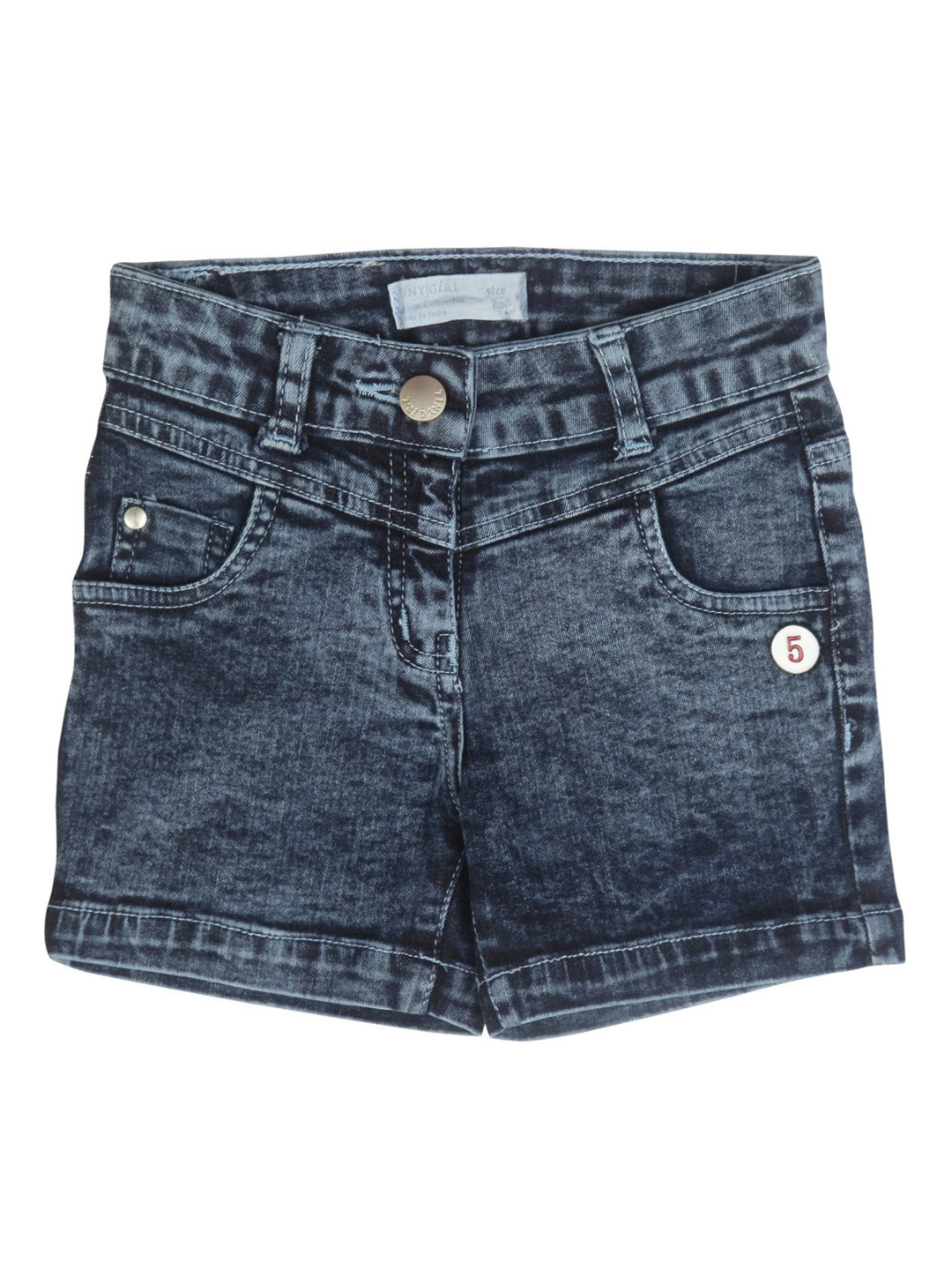 Buy Tiny Girl Girls Blue Washed Regular Fit Denim Shorts - Shorts for ...