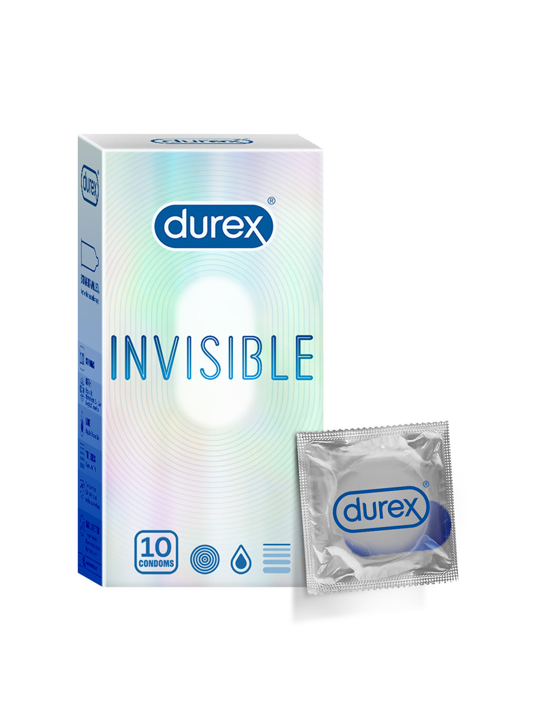 Buy Durex Men Invisible Super Ultra Thin Condoms 10 Pieces - Condoms ...