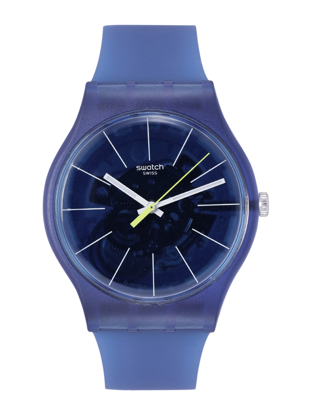 Buy Swatch Unisex Navy Blue Swiss Made Skeleton Water Resistant ...