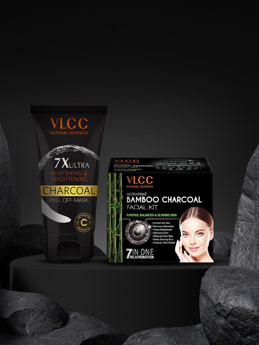 Buy VLCC Set Of 2 Charcoal Peel Off Mask & Activated Bamboo Charcoal ...
