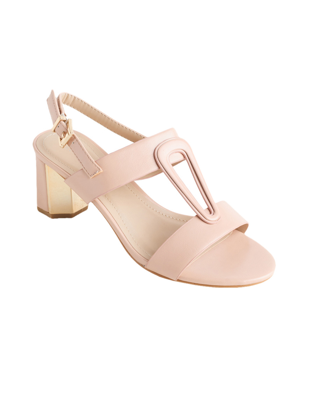 Buy LEMON & PEPPER Women Beige Solid Block Heels - Heels for Women ...