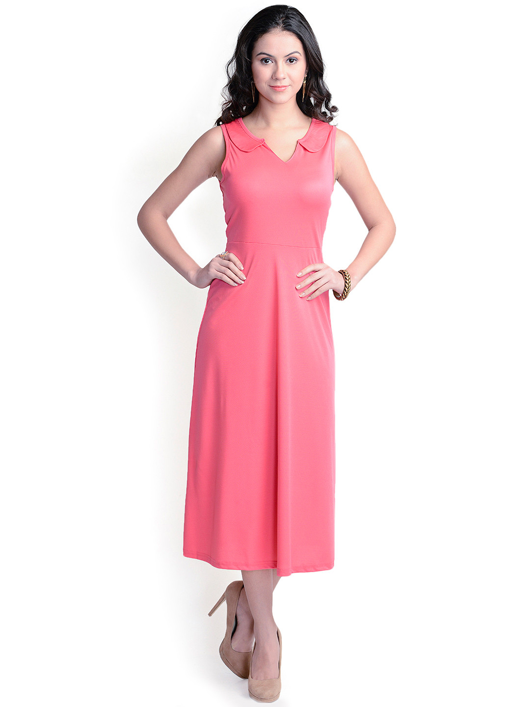Buy 499 Pink Midi Dress - Dresses for Women 1225685 | Myntra