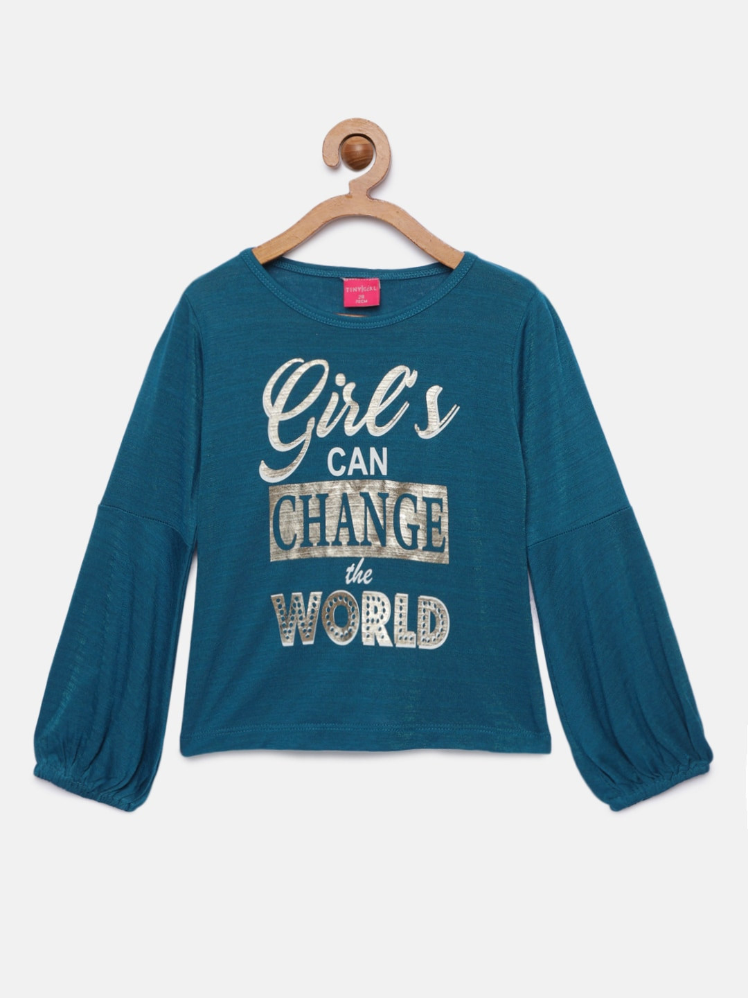 Buy Tiny Girl Teal Blue Printed Top - Tops for Girls 12269874 | Myntra