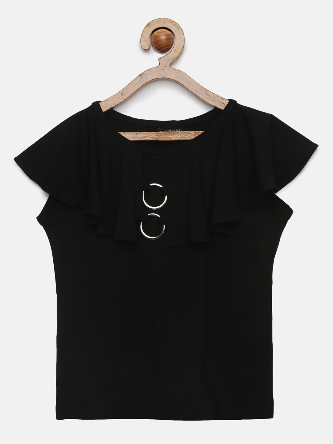 Buy Tiny Girl Black Solid Top - Tops for Girls 12270496 | Myntra