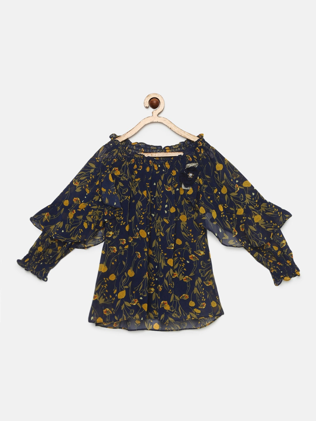Buy Tiny Girl Girls Navy Blue Printed Top - Tops for Girls 12270686 ...