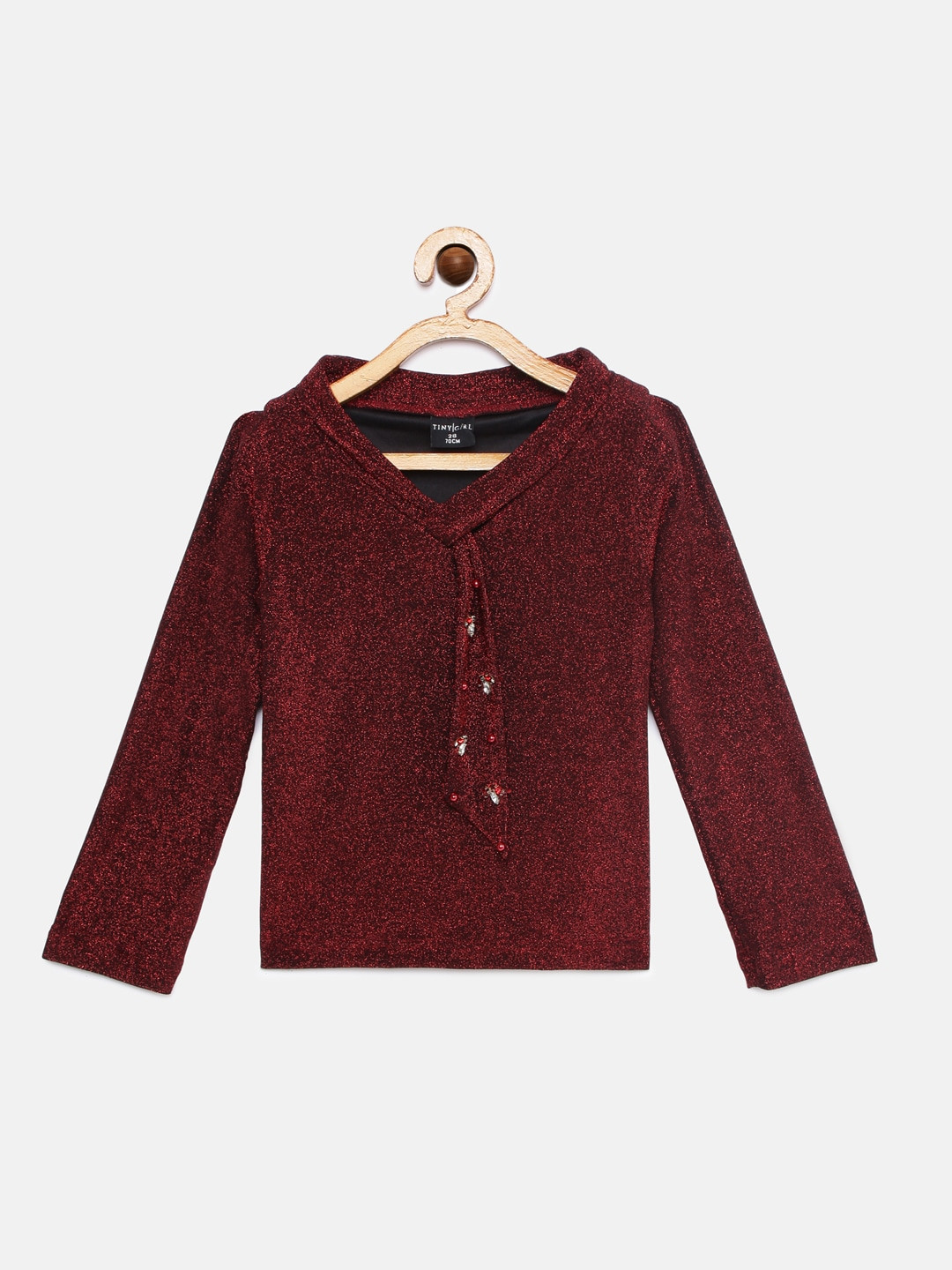 Buy Tiny Girl Maroon Solid Top - Tops for Girls 12271532 | Myntra