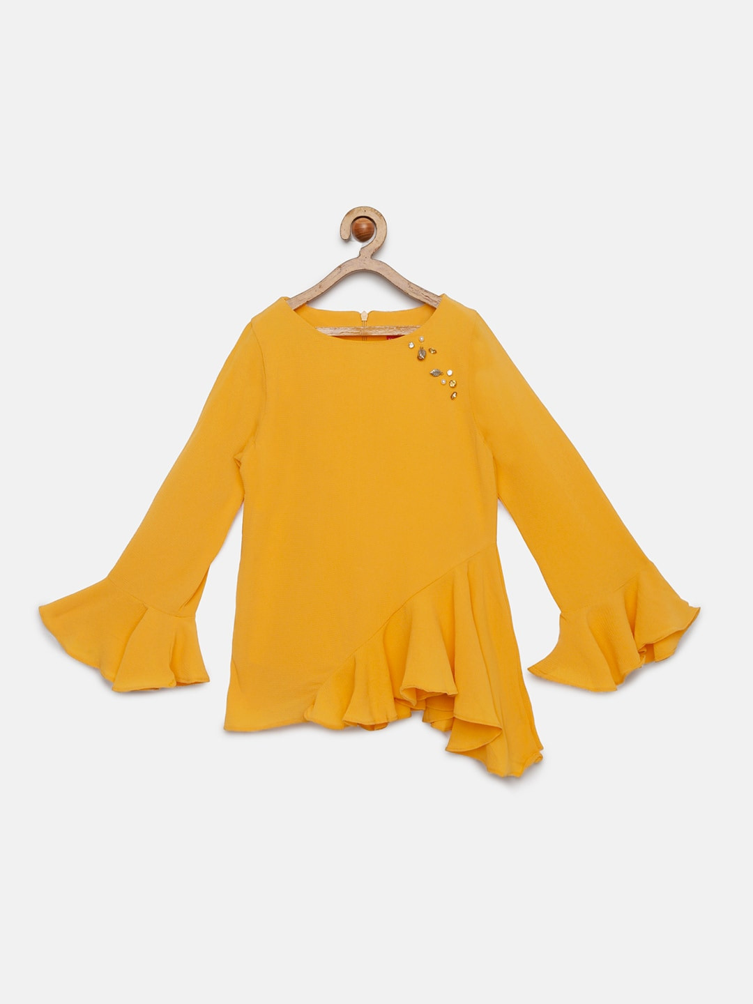 Buy Tiny Girl Yellow Solid Top - Tops for Girls 12271568 | Myntra