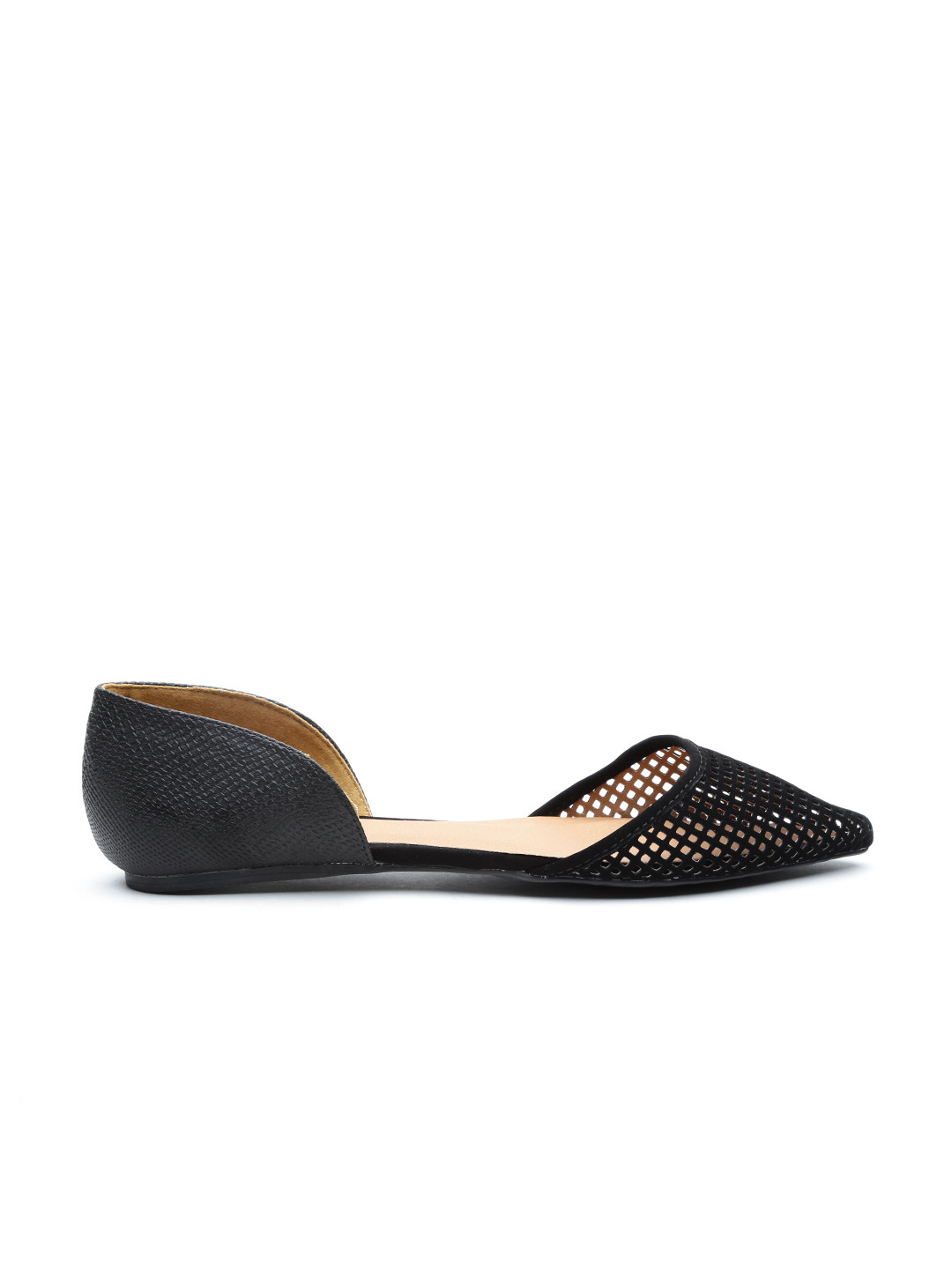 Buy Qupid Women Black Cut Out Flats - Flats for Women 1227798 | Myntra