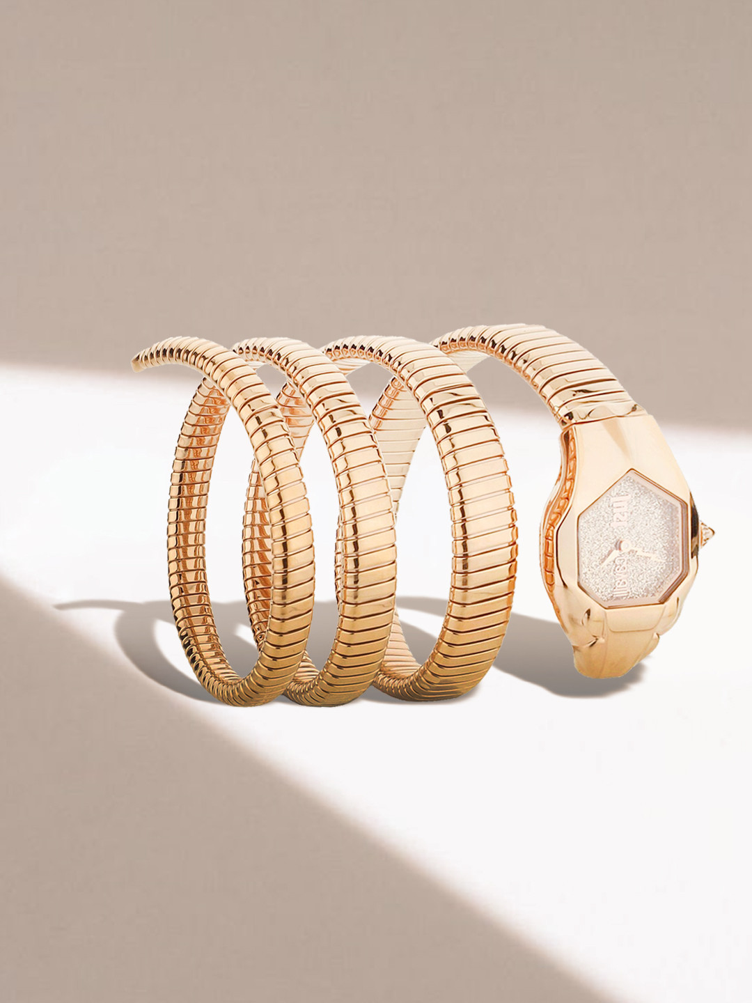 Buy Just Cavalli Women Gold Toned Glam Snake Analogue Watch ...