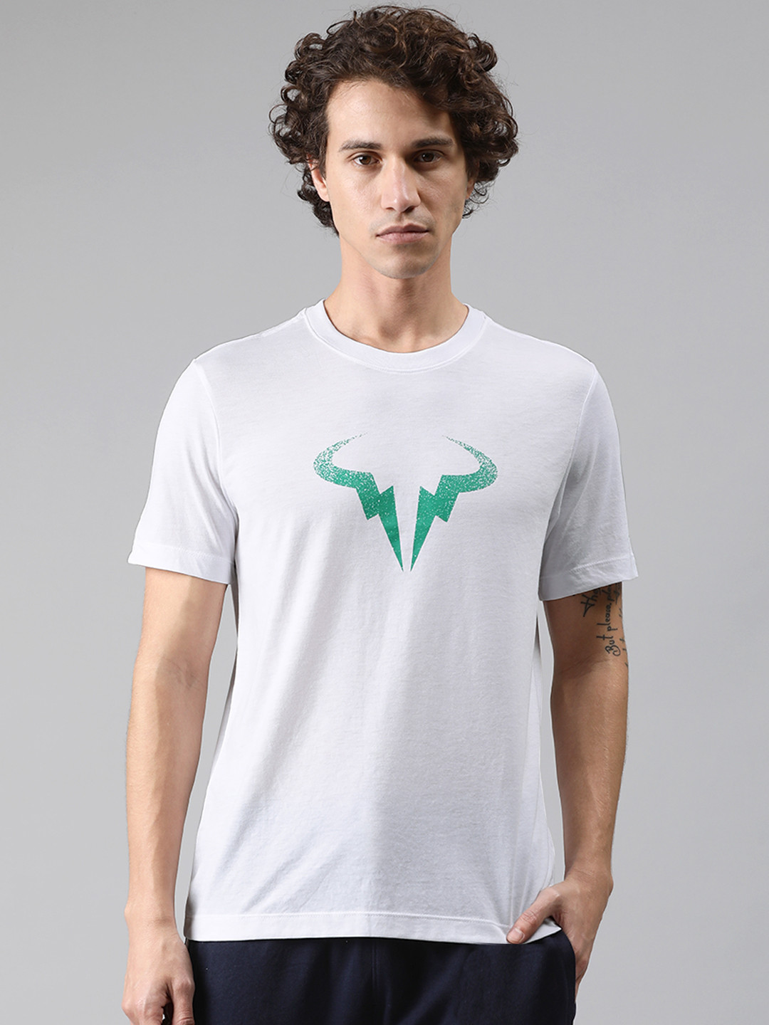 Buy Nike Men White Printed AS RAFA M NKCT Dri Fit Round Neck T Shirt ...