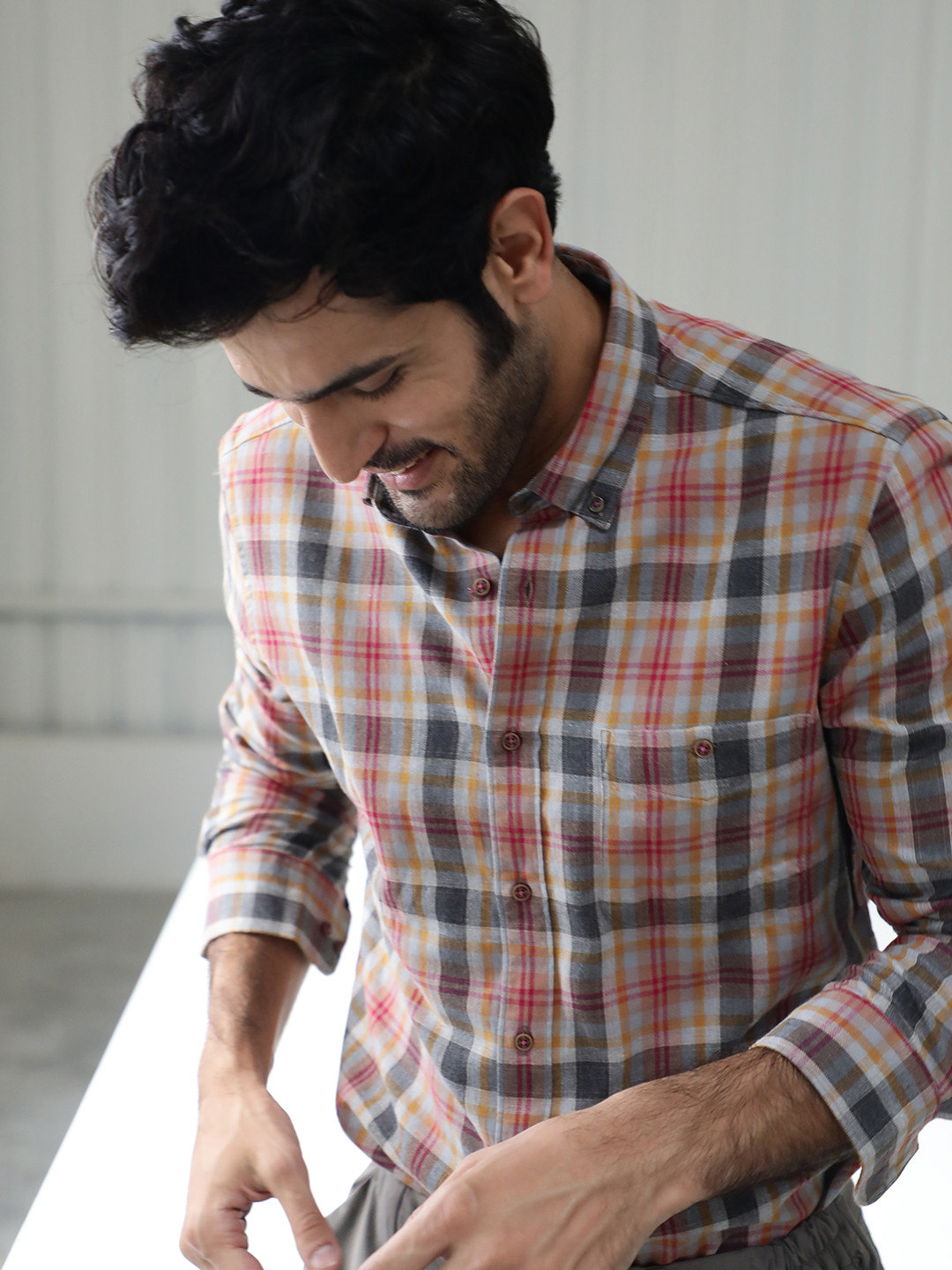 Buy RARE RABBIT Men Ascot Checked Regular Fit Shirt - Shirts for Men ...