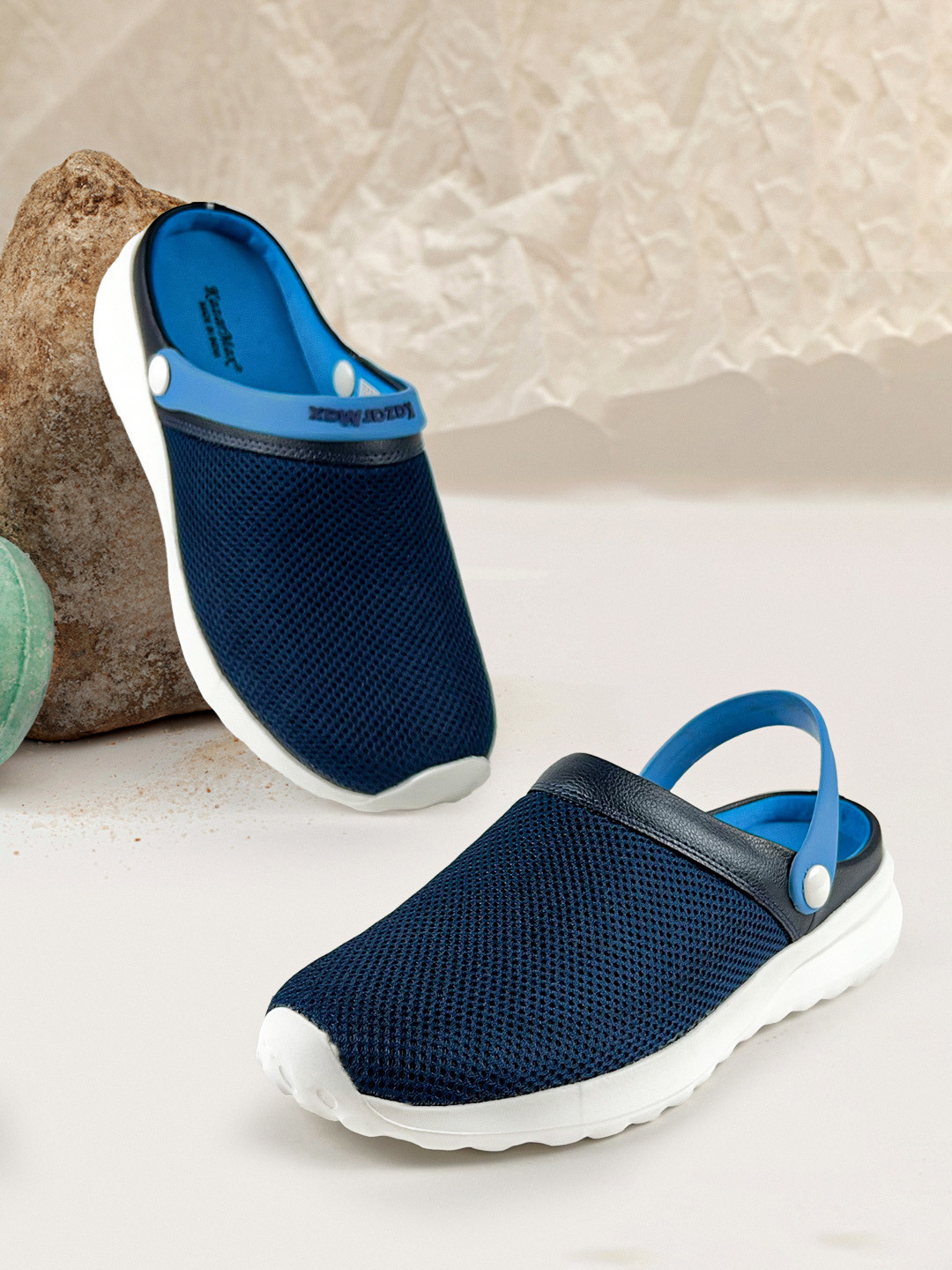 Buy KazarMax Men Navy Blue Mesh Clogs - Sandals for Men 12314826 | Myntra