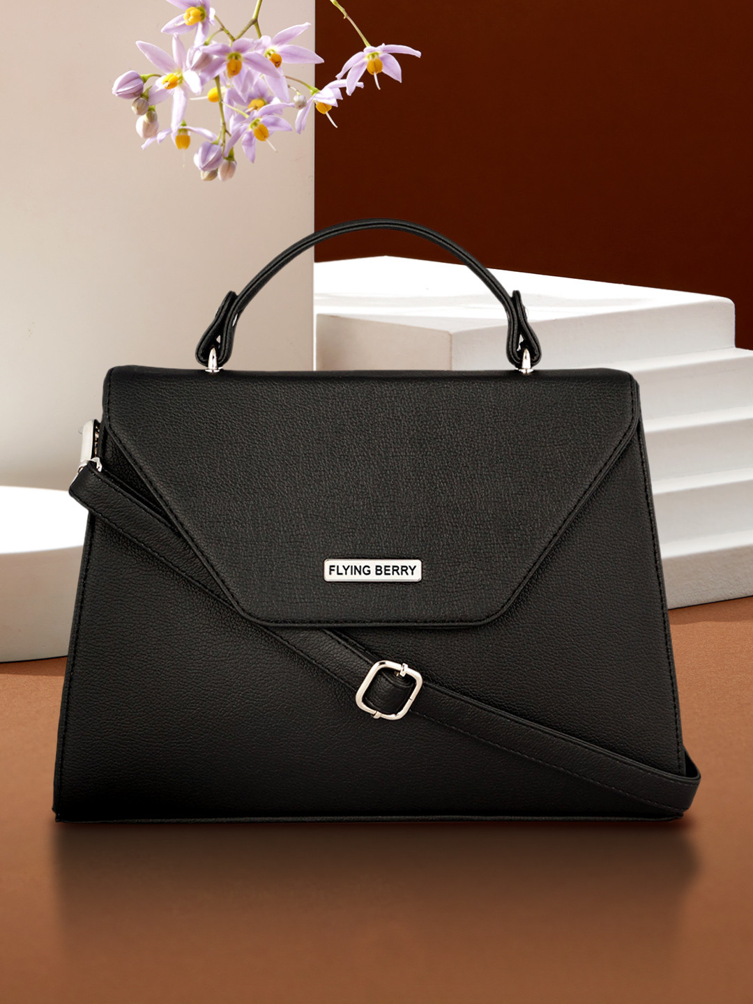 Buy FLYING BERRY Black Solid Handheld Bag - Handbags for Women 12330888 ...