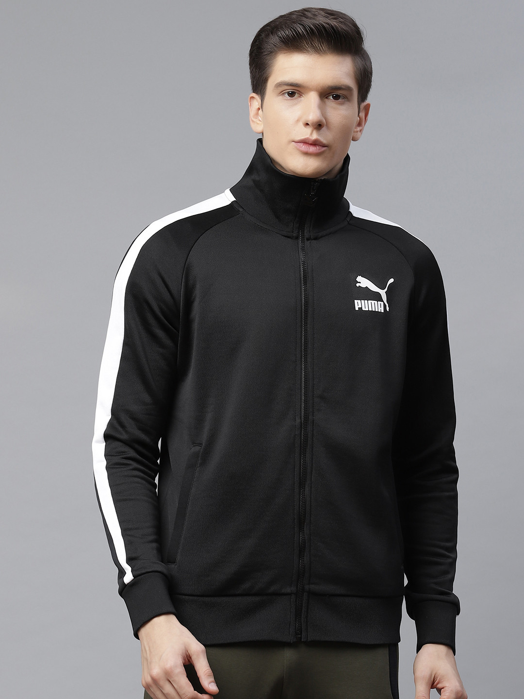 Buy Puma Men Black Iconic T7 Solid Track Sustainable Jacket - Jackets ...
