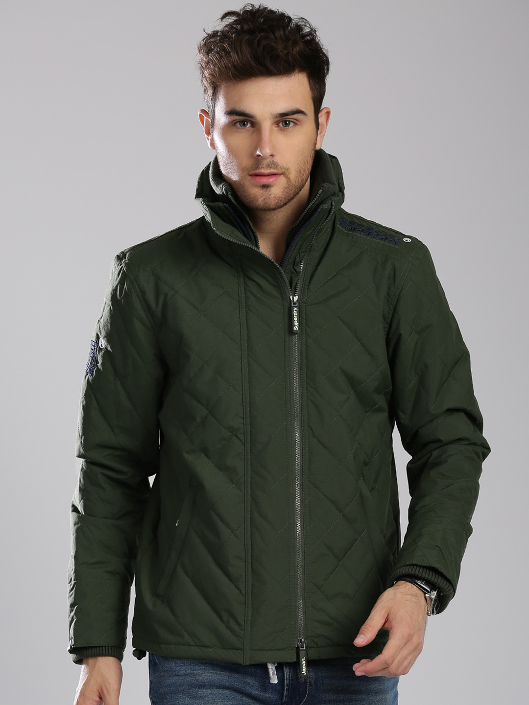 Buy Superdry Green Quilted Jacket - Jackets for Men 1234381 | Myntra