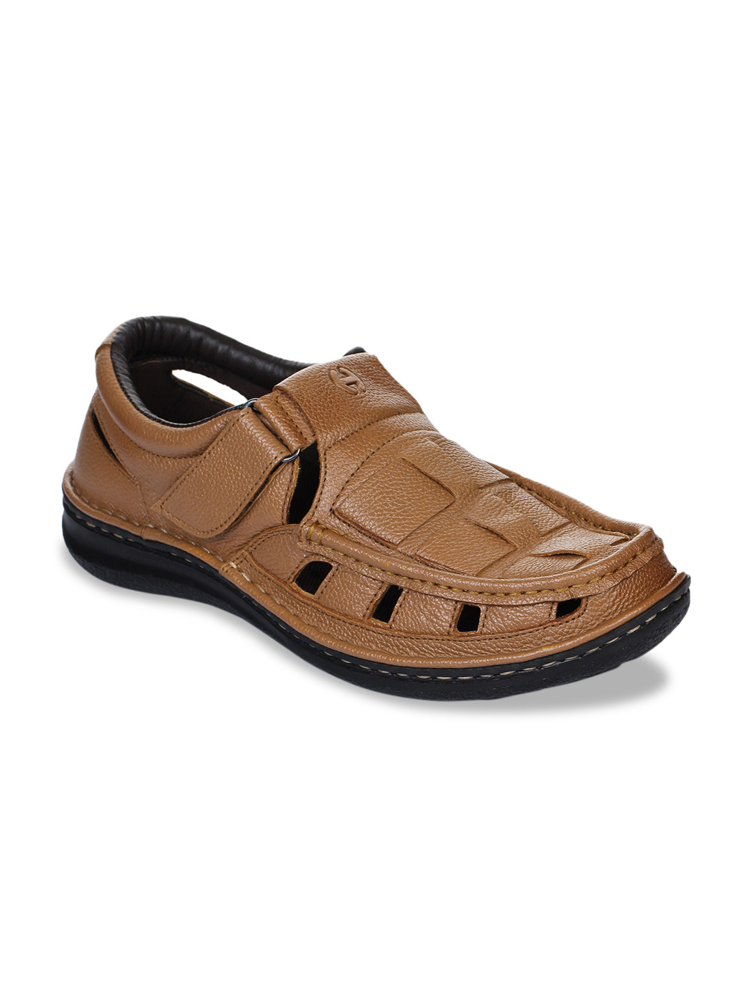 Buy Liberty Men Tan Brown Leather Comfort Sandals - Sandals for Men ...