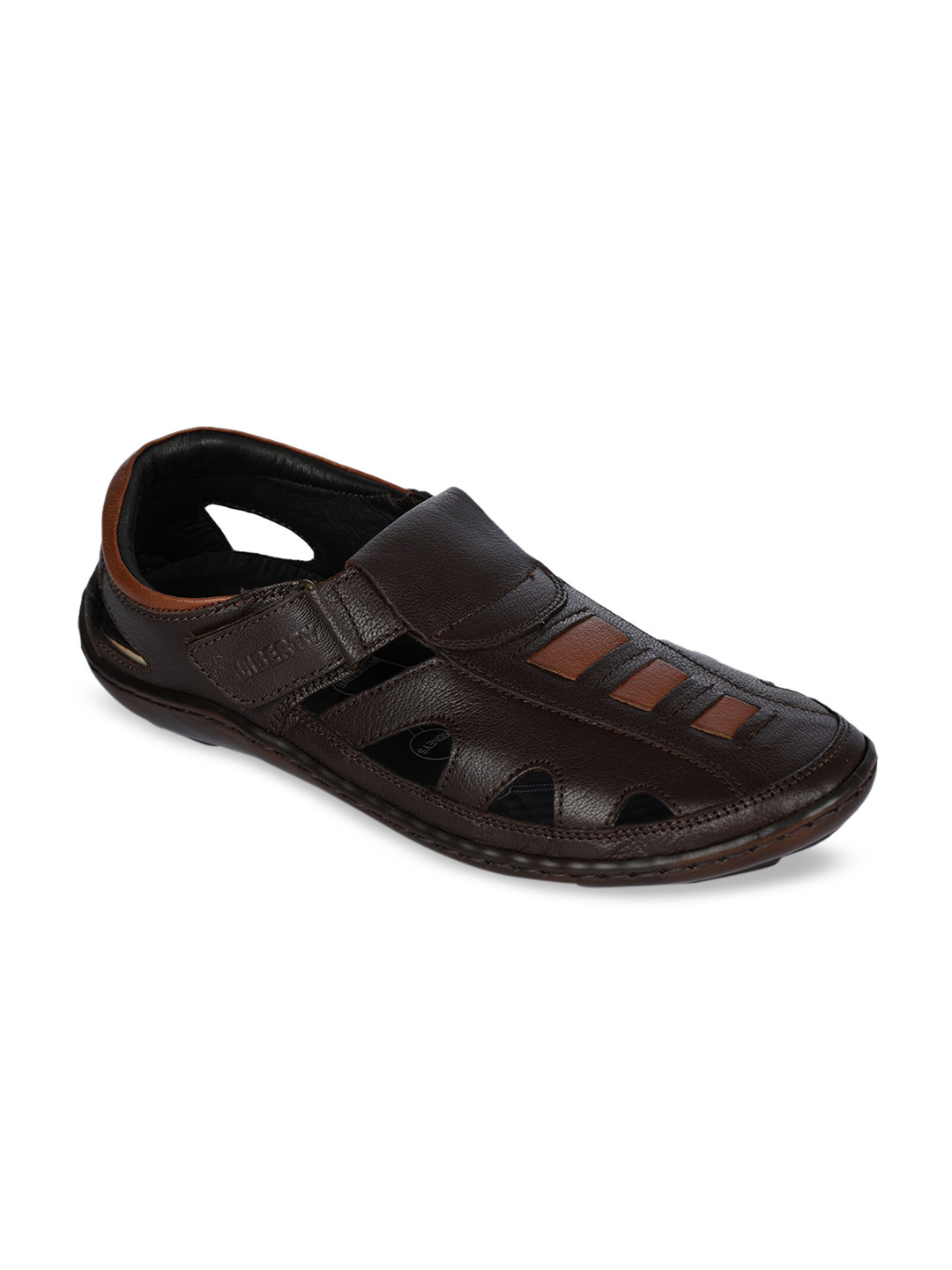 Buy Liberty Men Brown Leather Sandals - Sandals for Men 12343974 | Myntra
