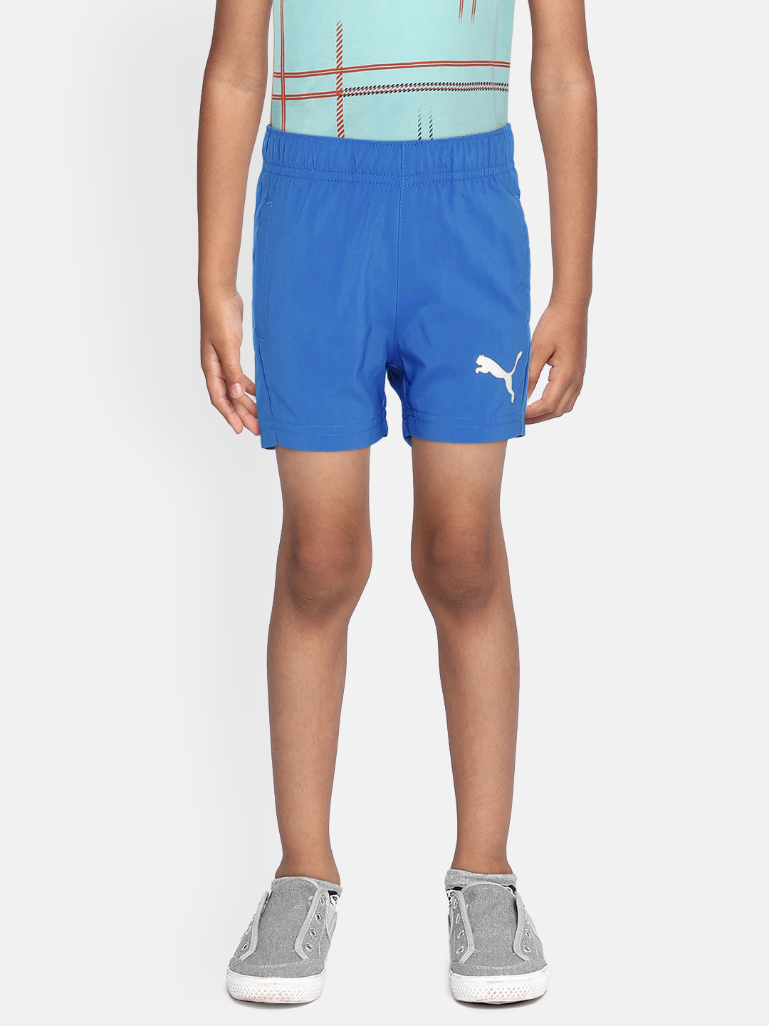 Buy Puma Boys Blue Solid DryCell Active Woven Regular Fit Sports Shorts ...
