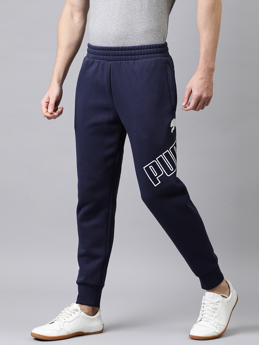 Buy Puma Men Navy Blue Solid Straight Fit Training Track Pants - Track ...