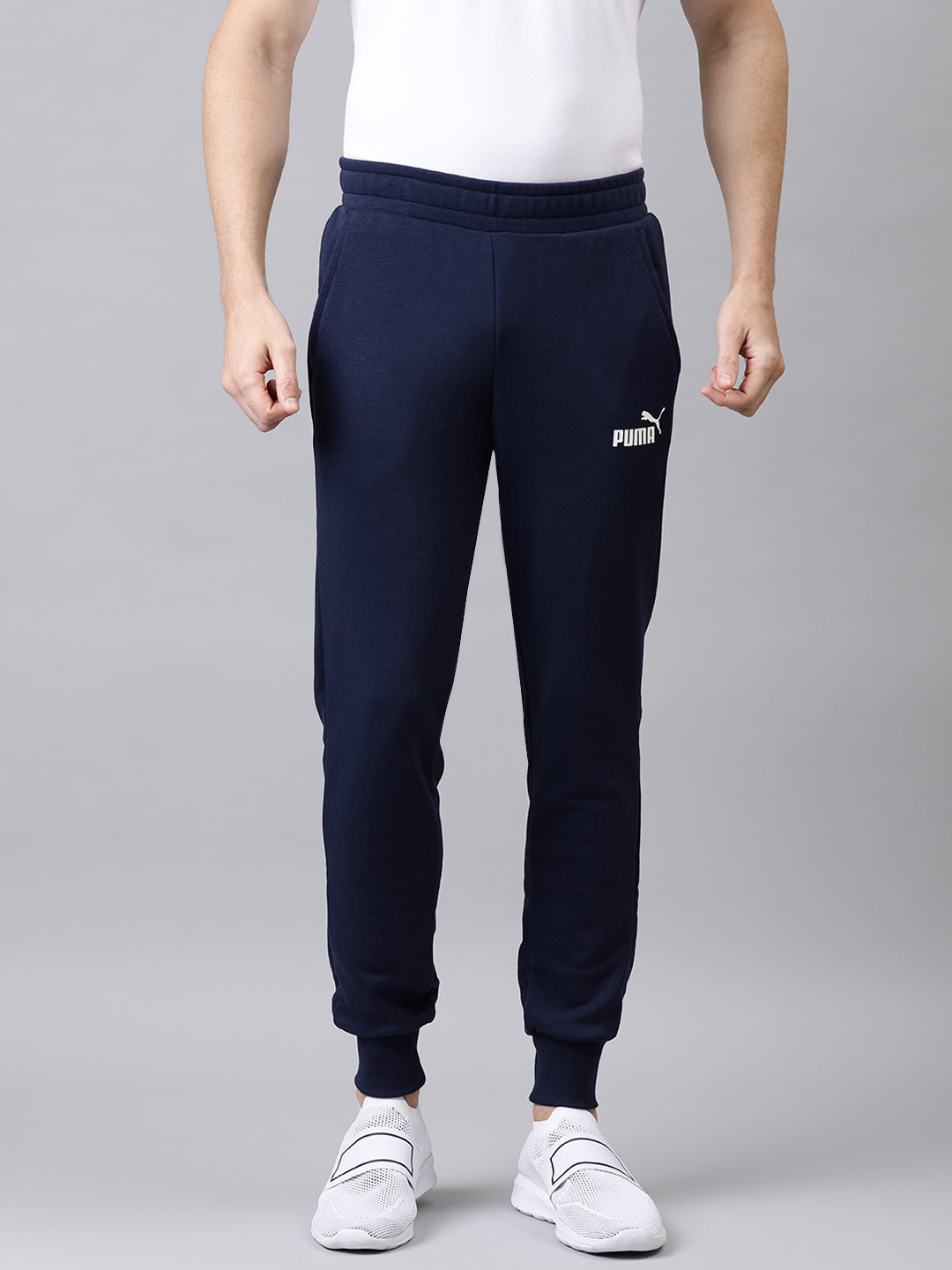 Buy Puma Men Navy Blue Solid Straight Fit Training Track Pants - Track ...