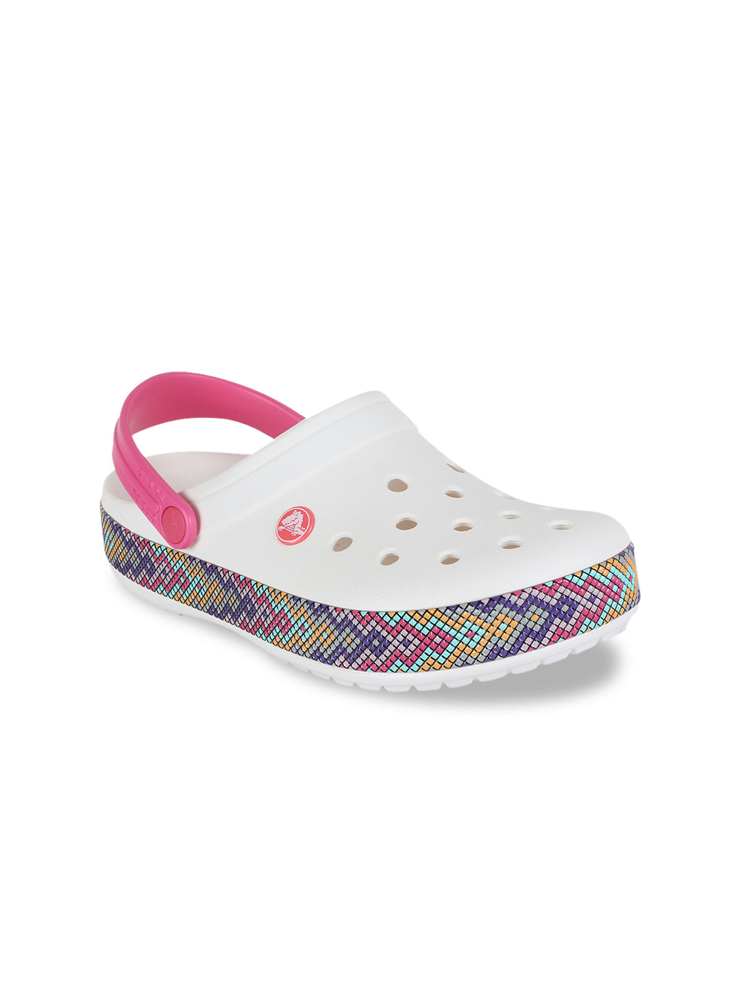 Buy Crocs Unisex White & Pink Clogs - Sandals for Unisex 12354138 | Myntra