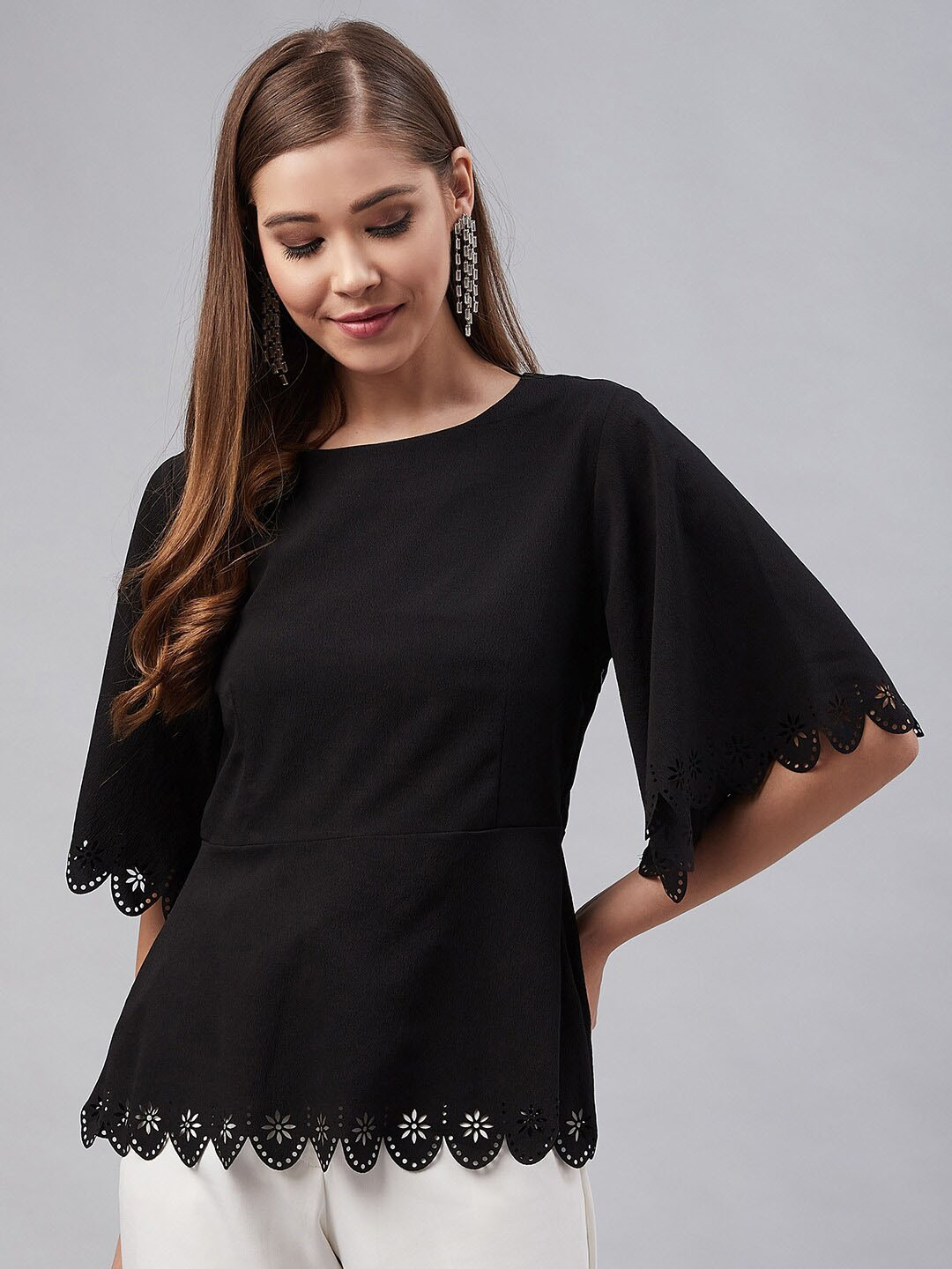 Buy Carlton London Women Black Solid Top - Tops for Women 12358182 | Myntra