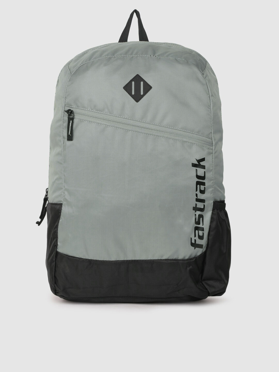Buy Fastrack Men Grey & Black Brand Logo Laptop Backpack - Backpacks ...