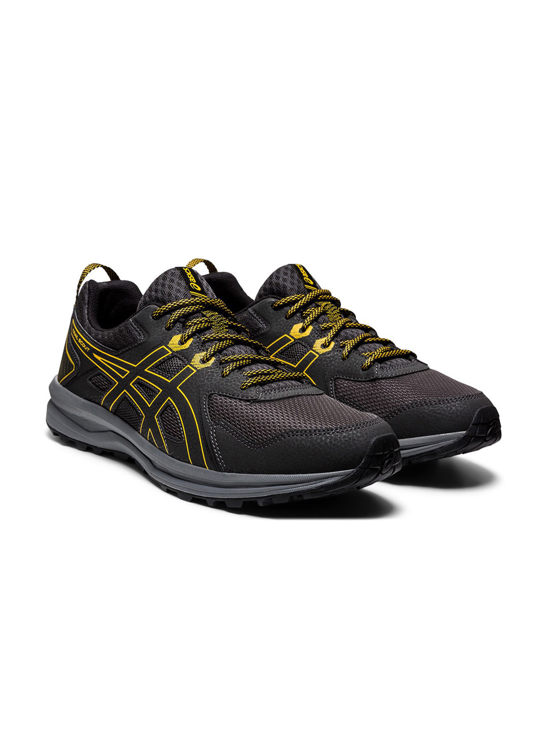 Buy ASICS Men Grey Synthetic Trail Scout Running Shoes - Sports Shoes ...