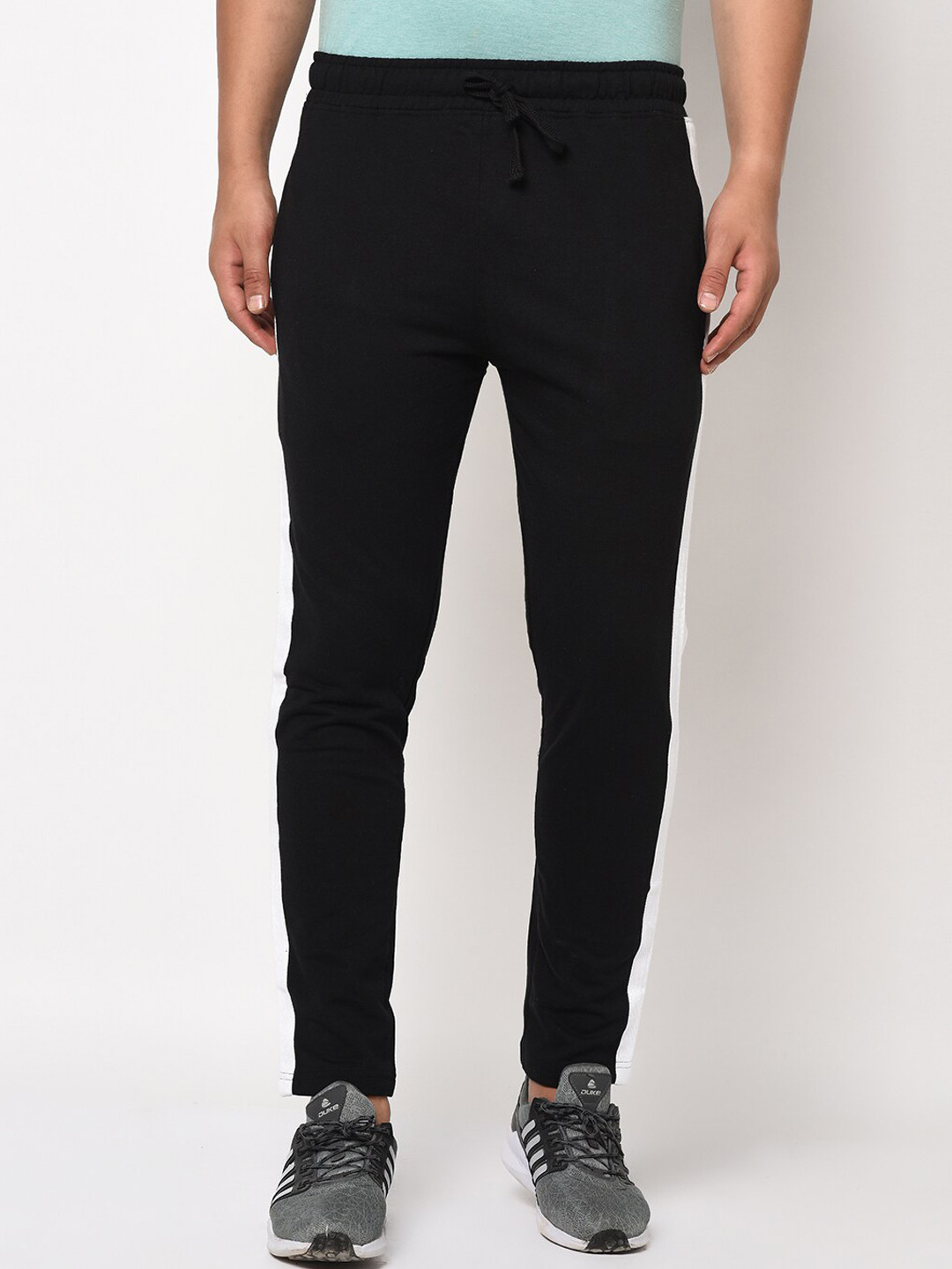 Buy ELEGANCE Men Black Solid Straight Fit Track Pants - Track Pants for ...