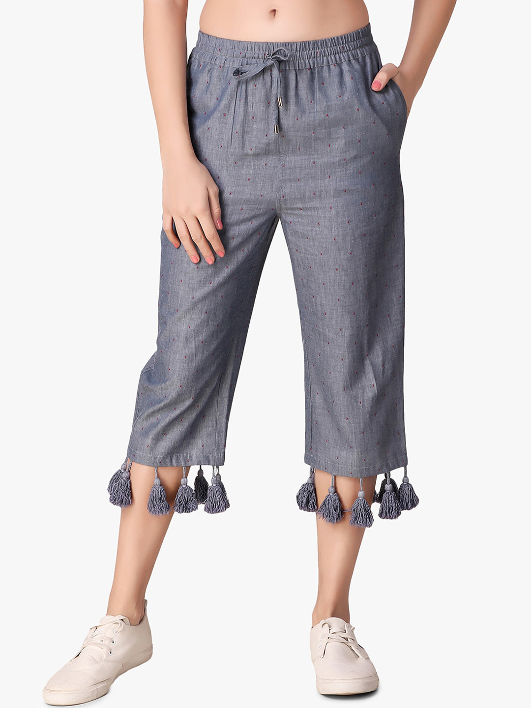 Buy Texco Women Grey Regular Fit Solid Culottes - Trousers for Women ...