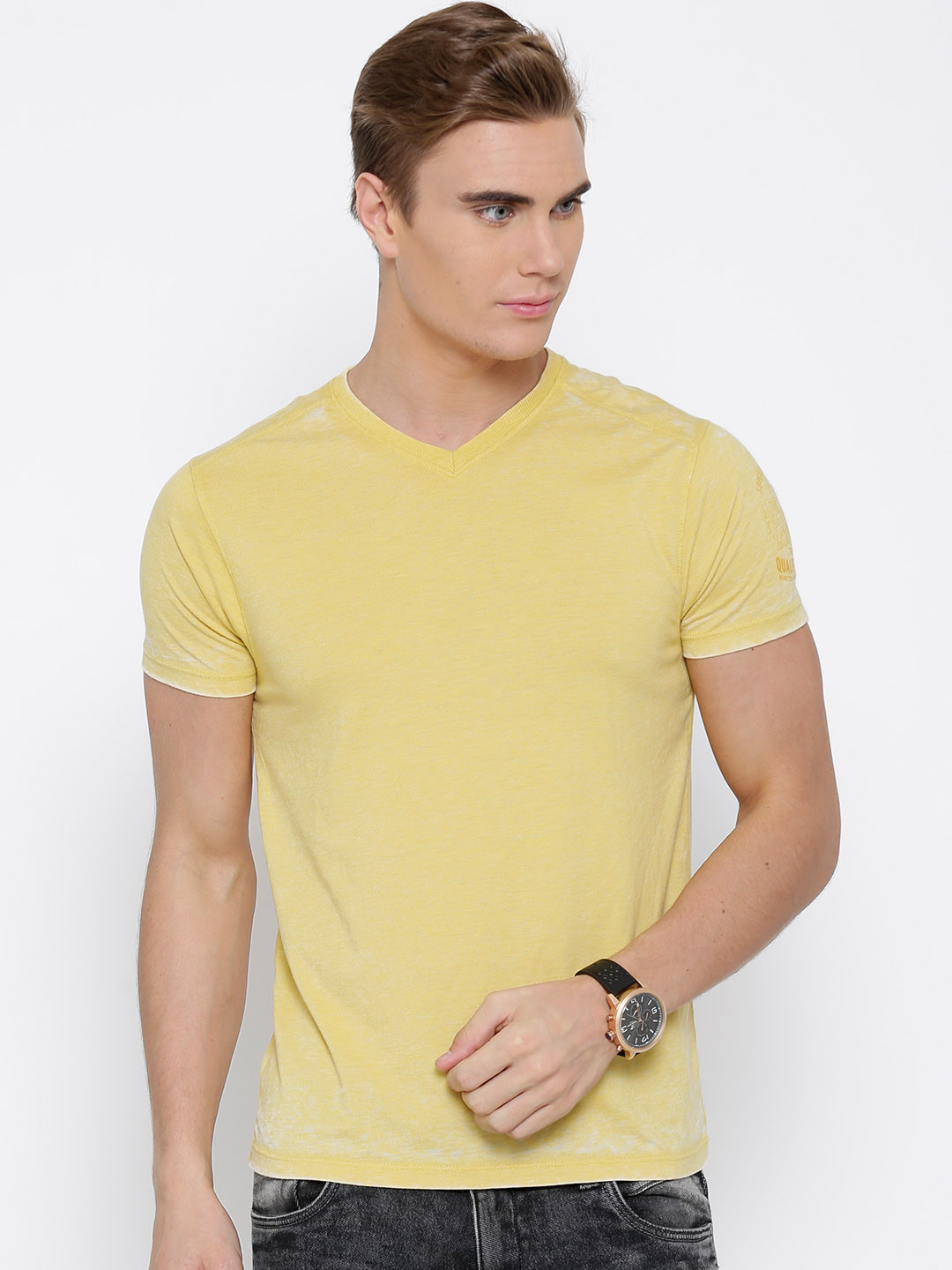 Buy Pepe Jeans Yellow Washed T Shirt - Tshirts for Men 1239228 | Myntra