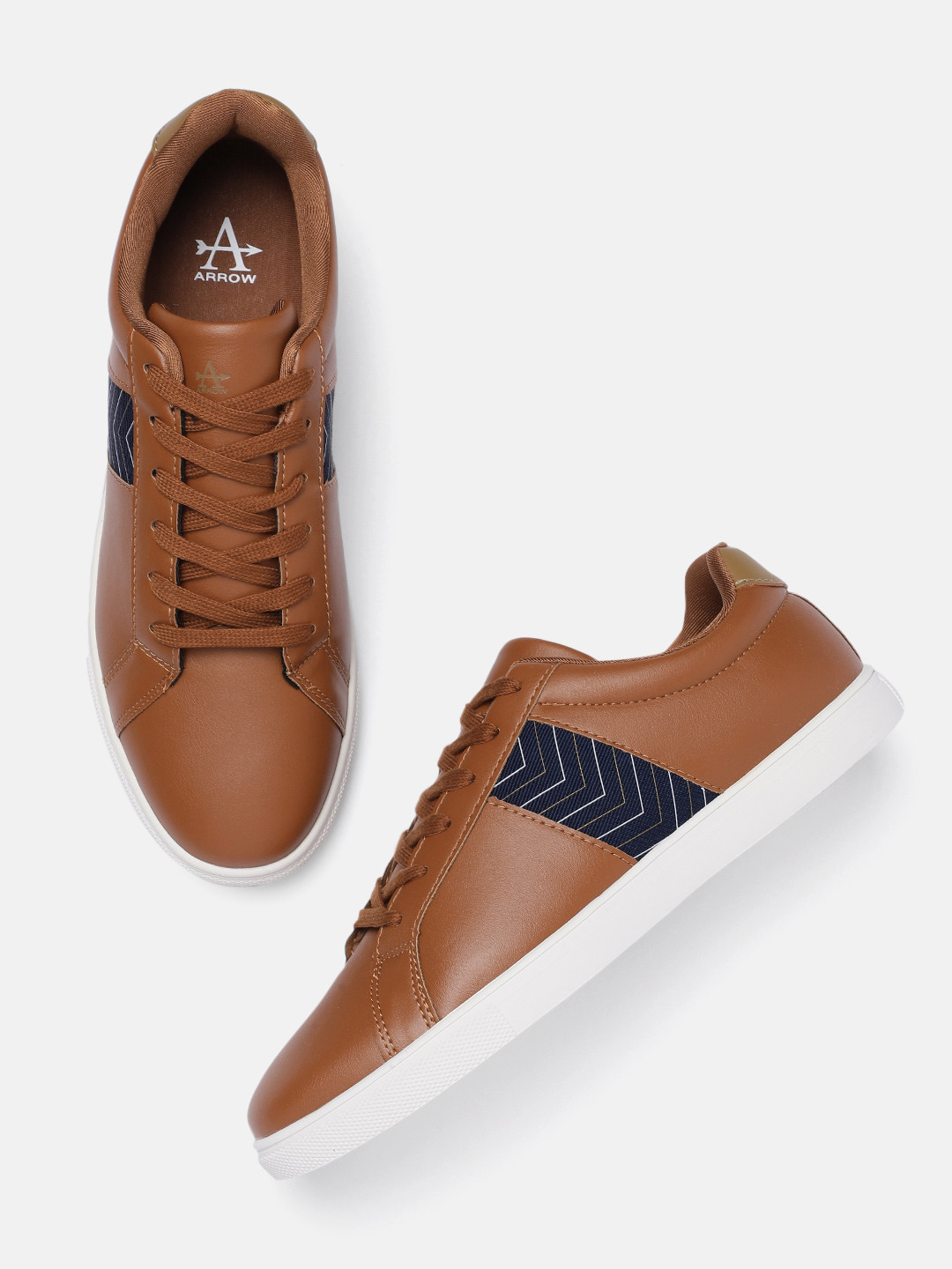 Buy Arrow Men Tan Brown THOMPSON Sneakers - Casual Shoes for Men ...