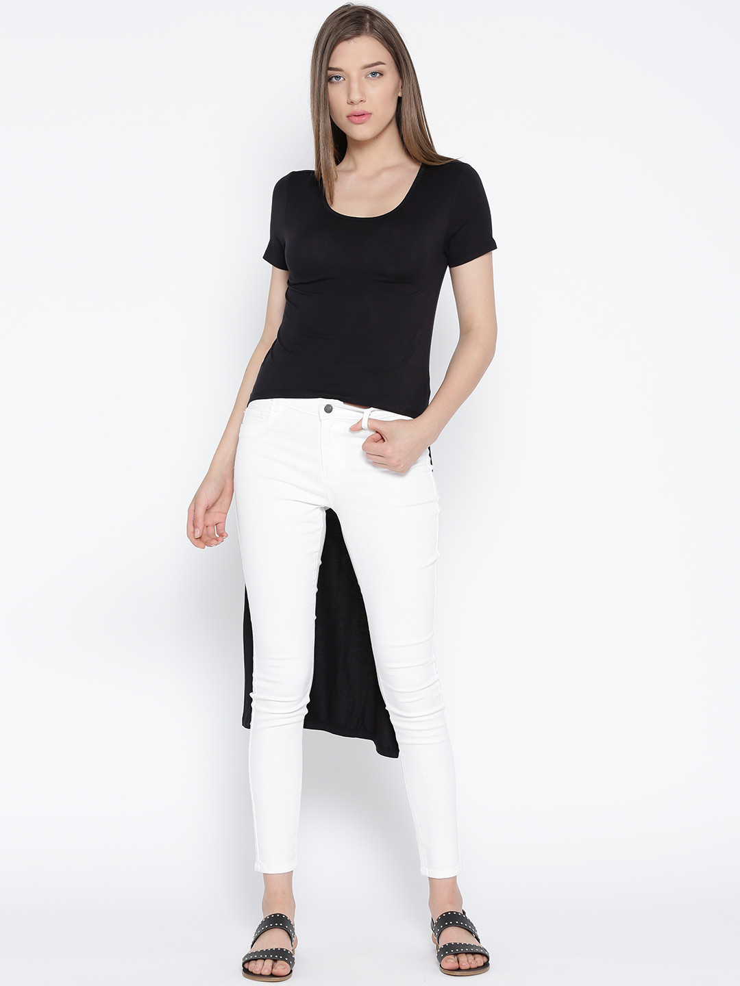 Buy ONLY Black High Low Top - Tops for Women 1239924 | Myntra
