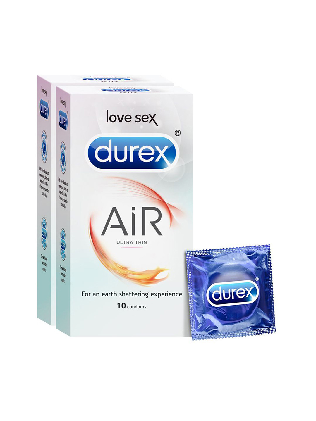 Buy Durex Set Of 2 Air Ultra Thin Lubricated Condoms 10 Count Each ...