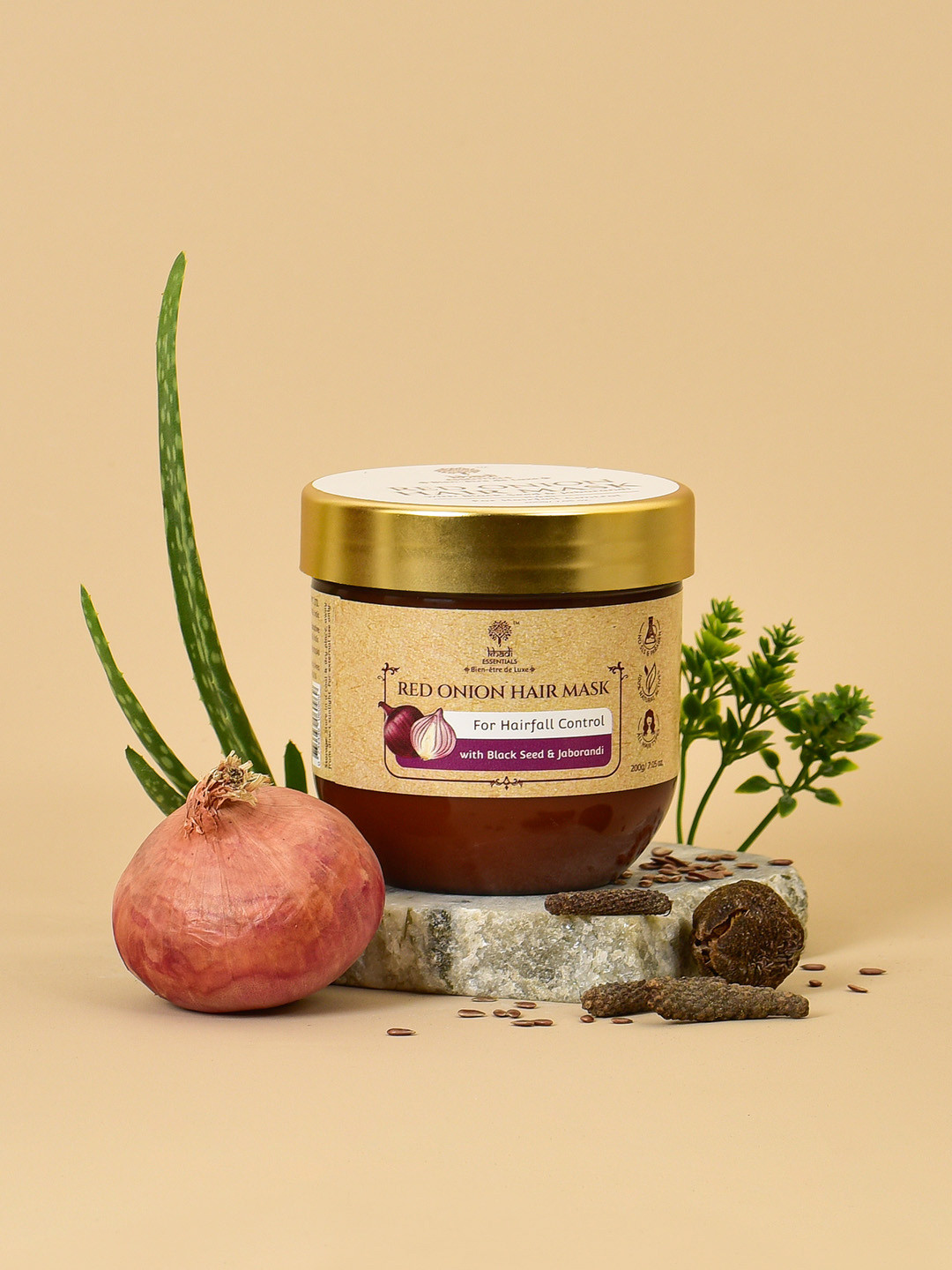 Buy Khadi Essentials Red Onion Hair Mask With Black Seed & Jaborandi ...