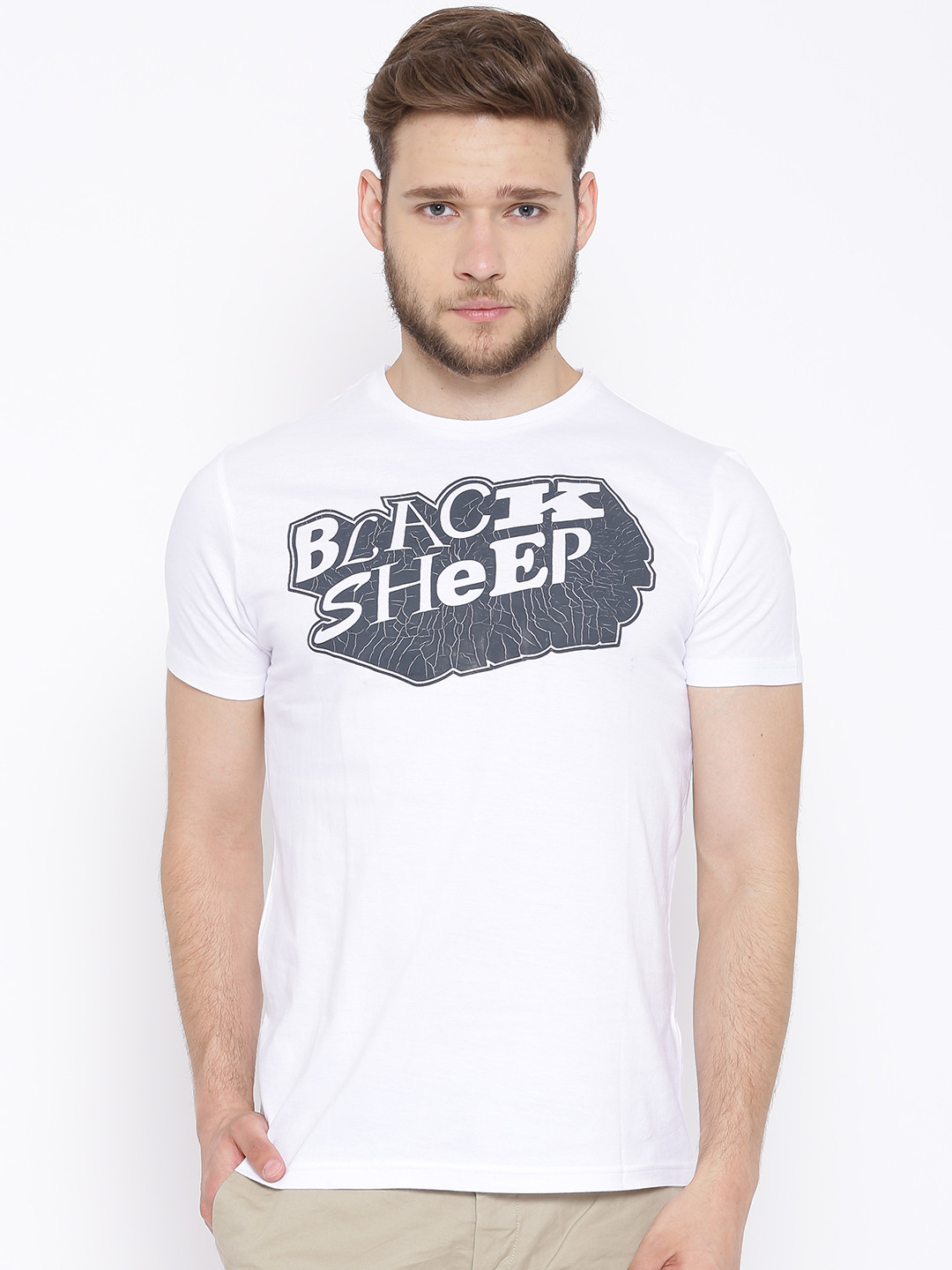 Buy People White Text Print Pure Cotton T Shirt - Tshirts for Men ...