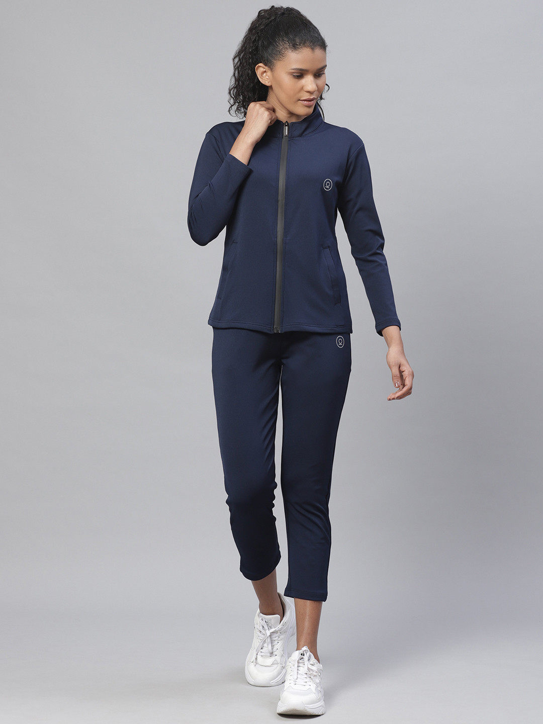 Buy Chkokko Women Navy Blue Solid Tracksuit - Tracksuits for Women ...