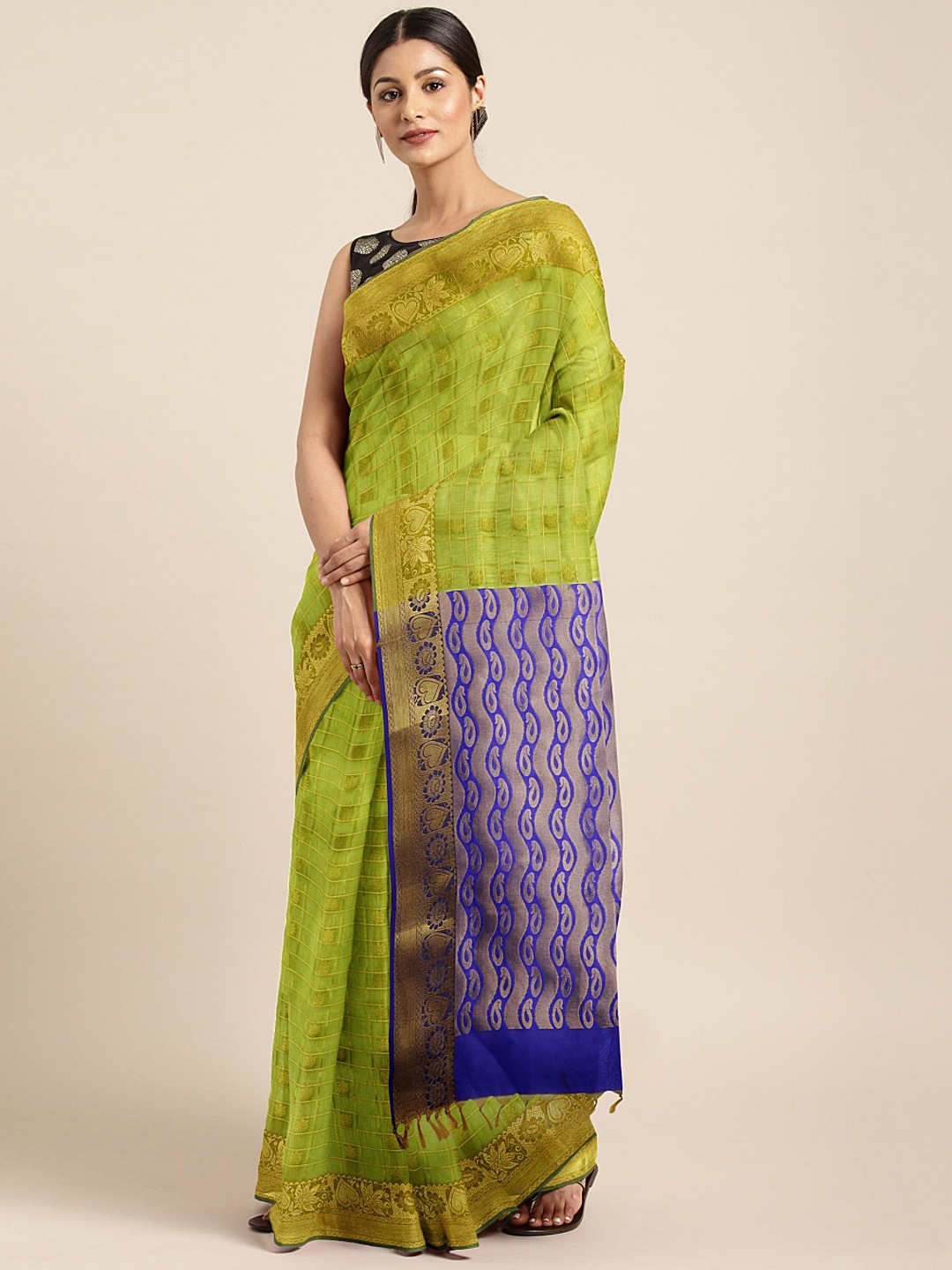 Buy Pothys Green Woven Design Silk Cotton Saree - Sarees for Women ...