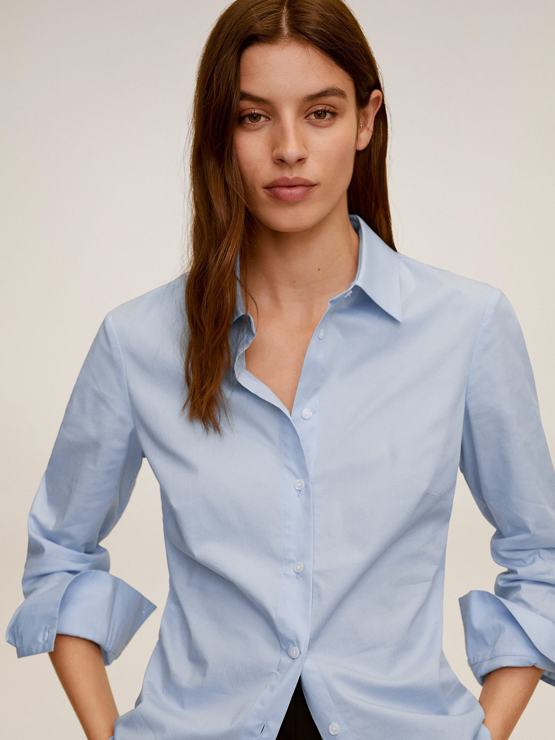 Buy MANGO Women Blue Solid Casual Shirt - Shirts for Women 12525234 ...