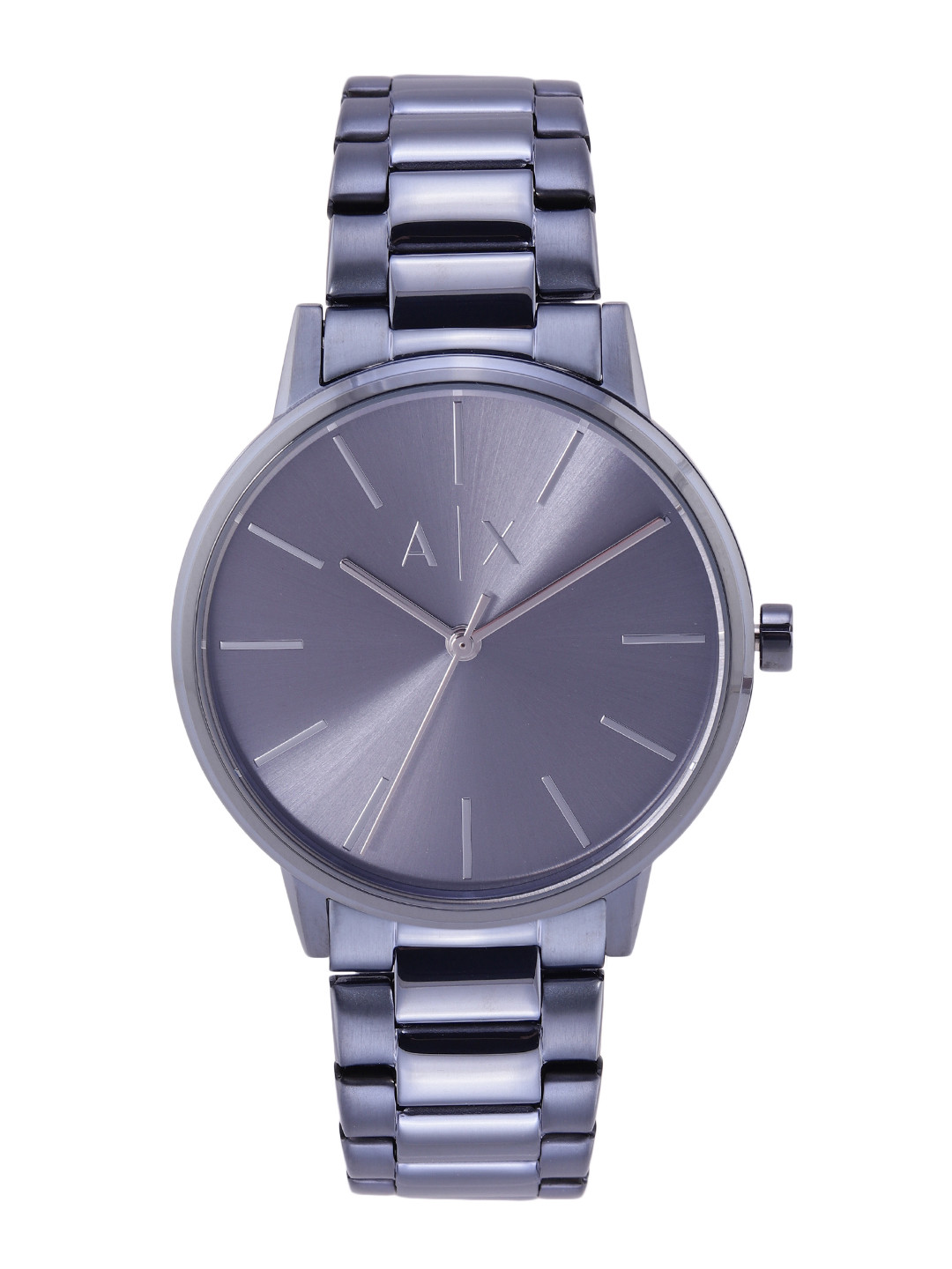 Buy Armani Exchange Men Charcoal Dial & Blue Bracelet Style Straps ...