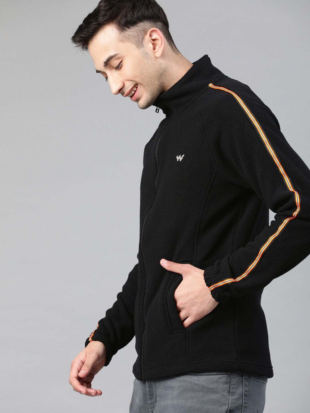 Buy Wildcraft Men Black Solid Windcheater Sporty Jacket - Jackets for ...