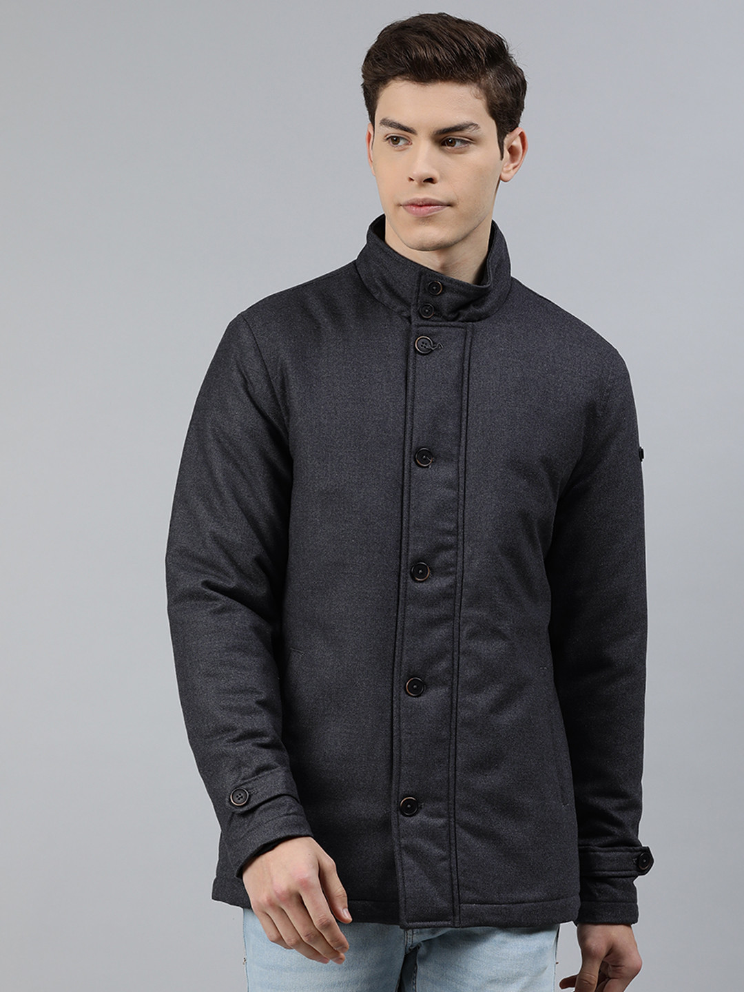 Buy Arrow Sport Men Charcoal Solid Tailored Jacket - Jackets for Men ...