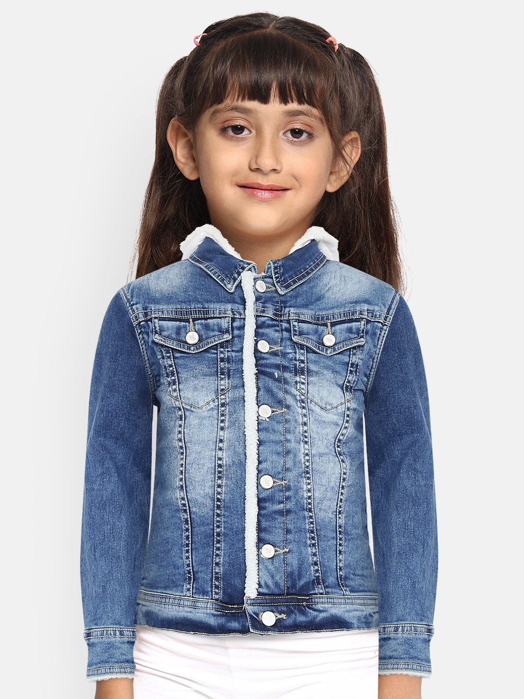 Buy Gini And Jony Girls Blue Washed Denim Jacket - Jackets for Girls ...