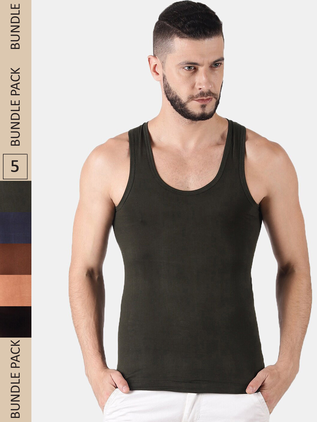 Buy Dollar Men Pack Of 5 Assorted Innerwear Vests MLHVE 01 PO5 ASST1 ...